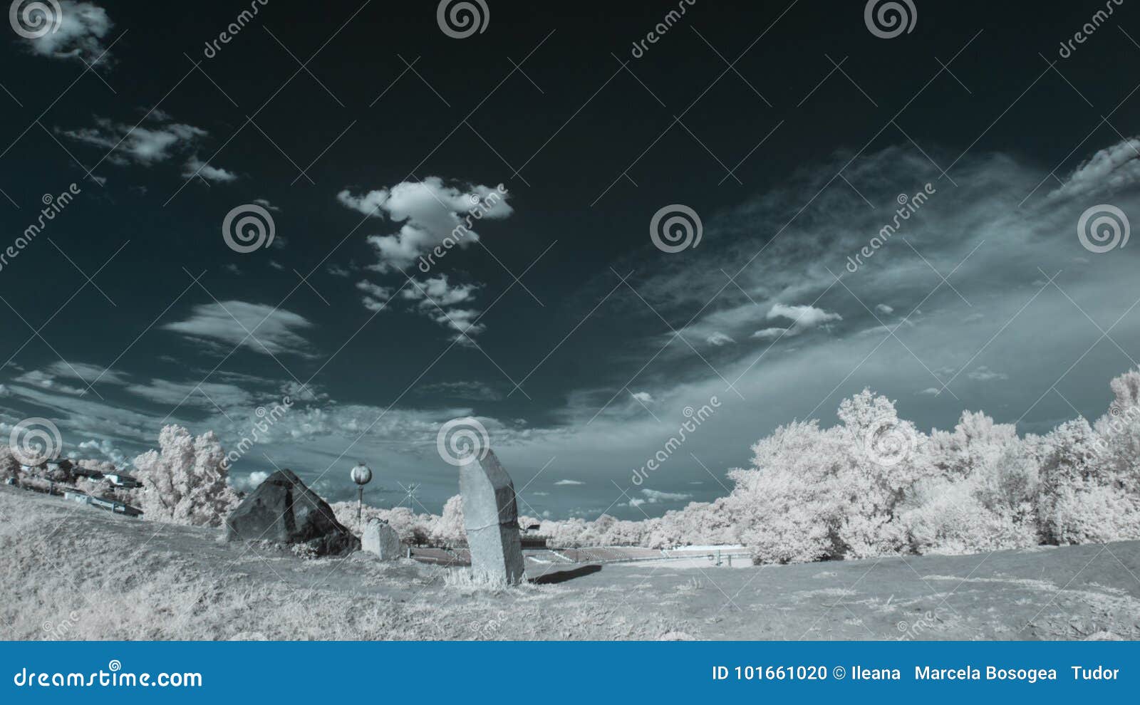 Infrared Landscape with Shadows Stock Photo - Image of color, plant ...