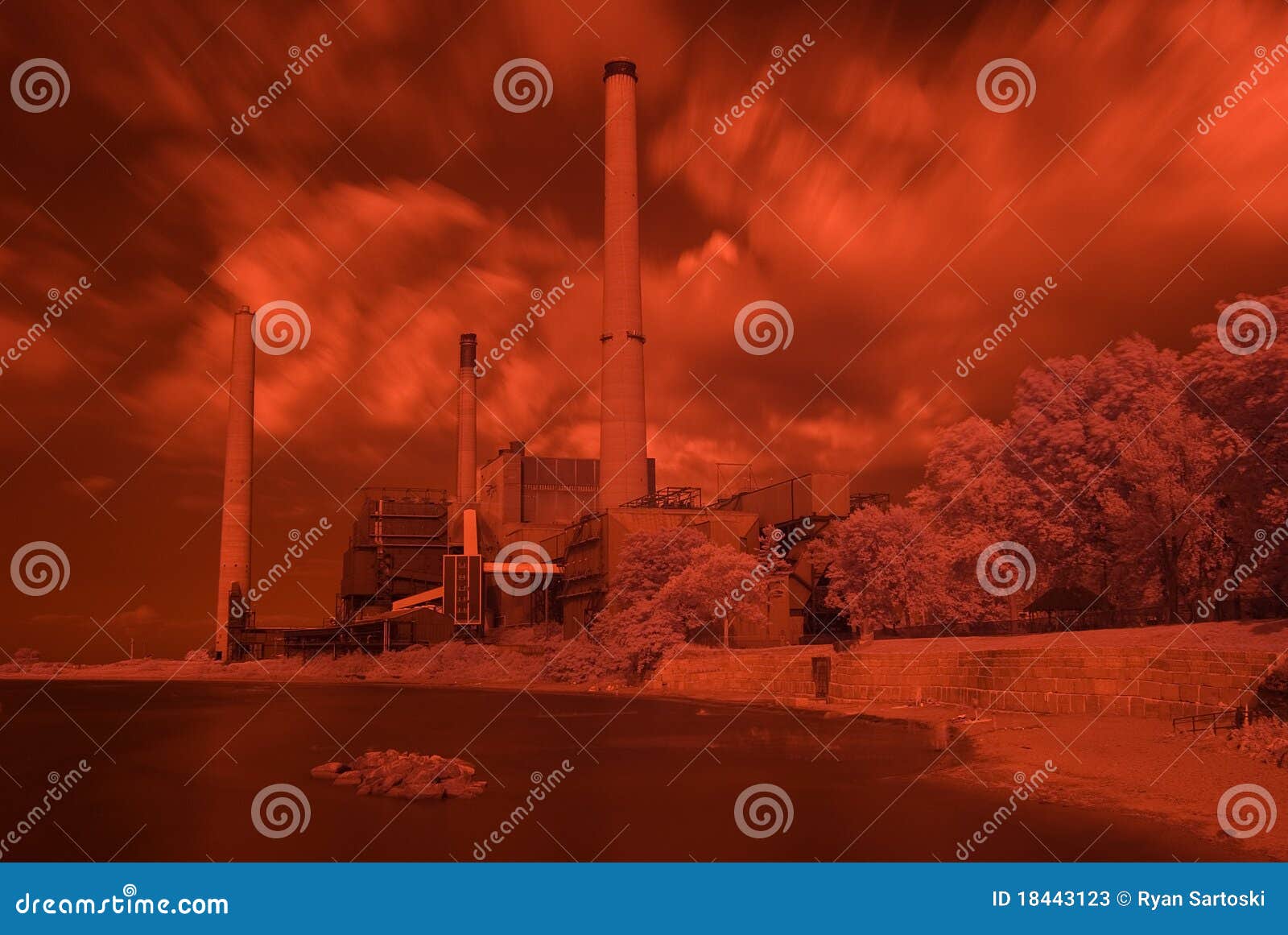 Infrared Power Plant stock image. Image of power, daylight - 18443123