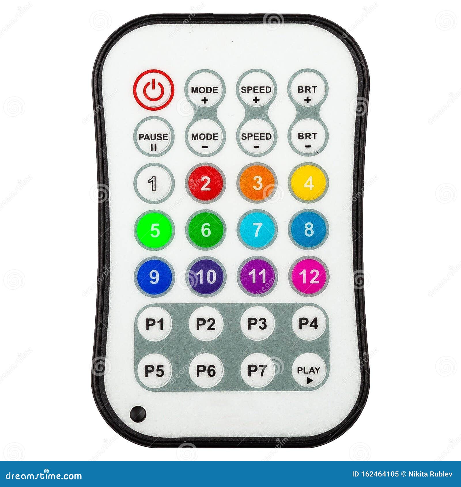 Infrared Radio Remote Control for Home LED Lighting Isolated on White ...