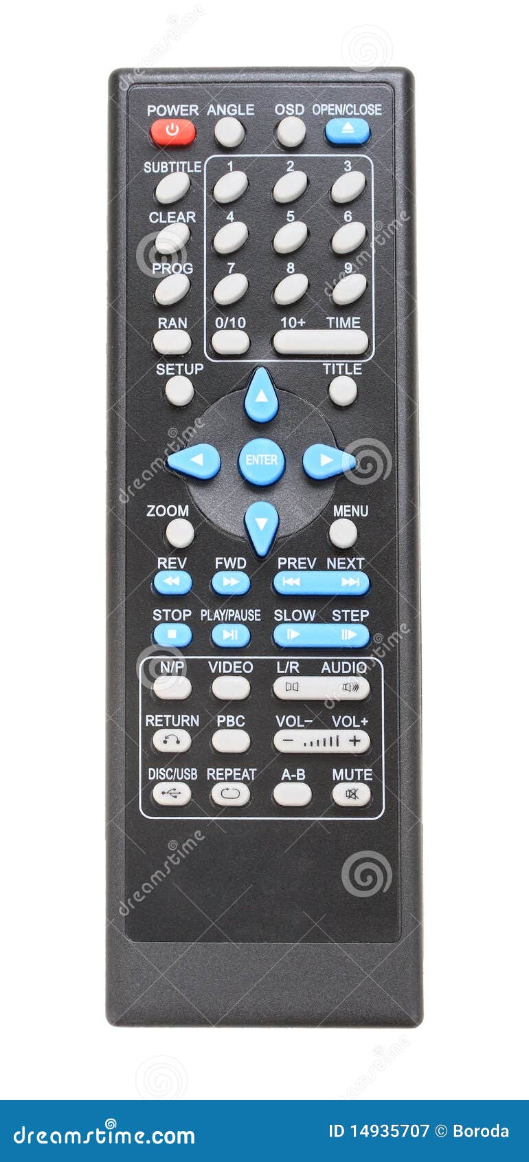 Infrared Remote Control for Media Center Stock Image - Image of number ...