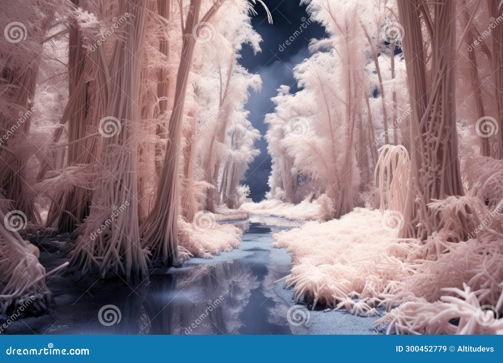 Infrared Shot of a Dense Bamboo Forest in the Jungle Stock Image ...