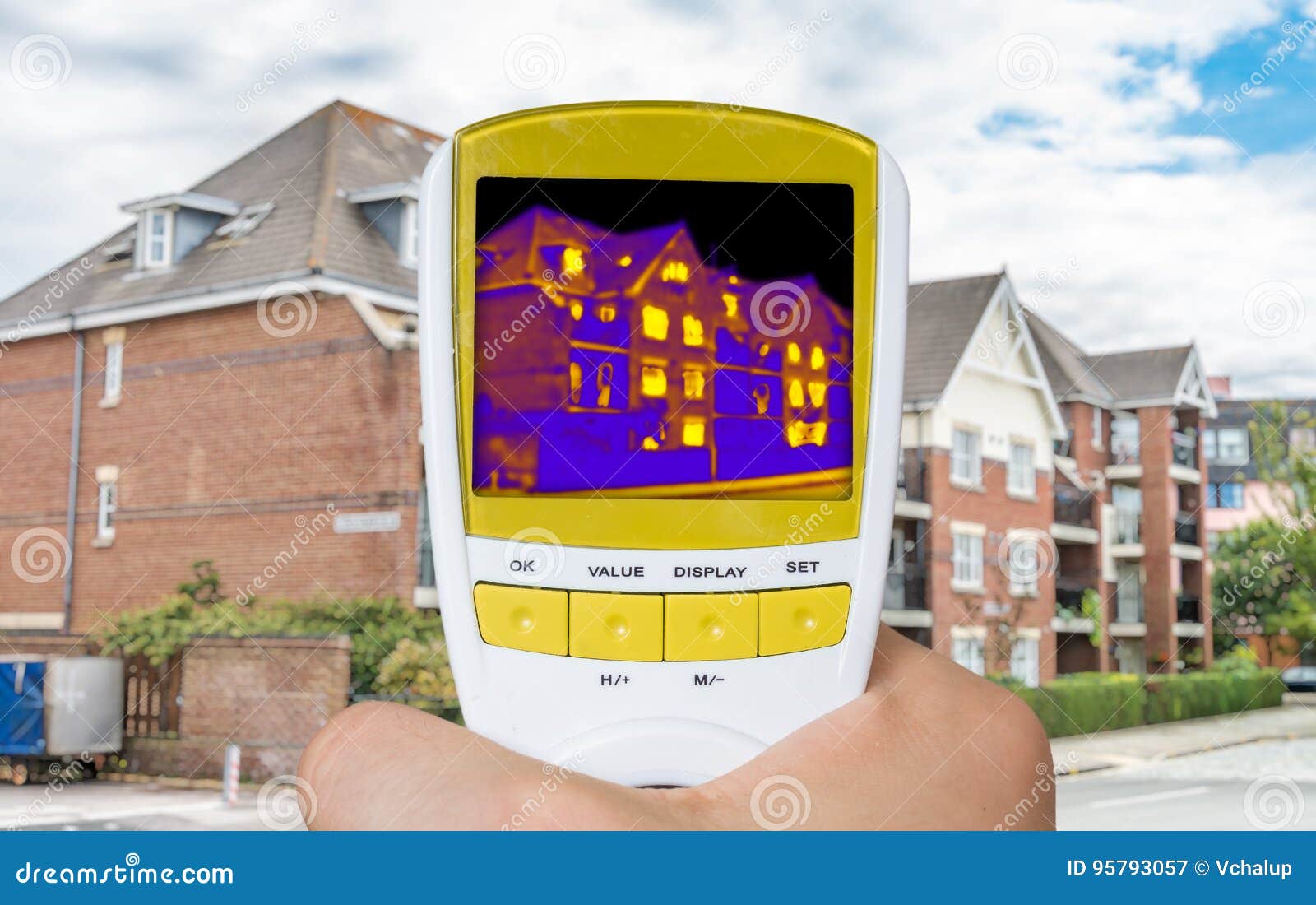Infrared Thermovision Image Showing Thermal Insulation of House Stock ...