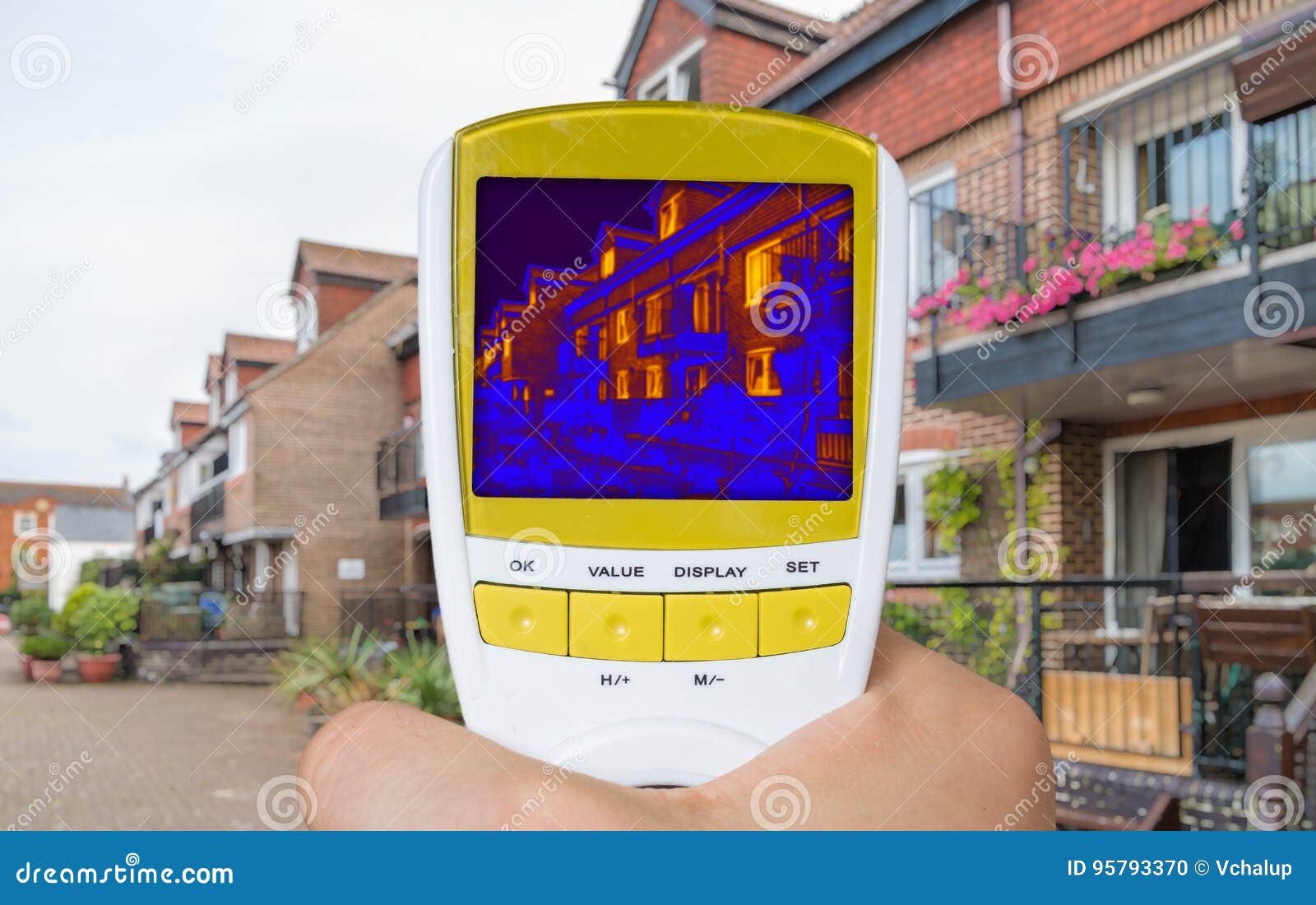 Infrared Thermovision Image Showing Thermal Insulation of House Stock ...