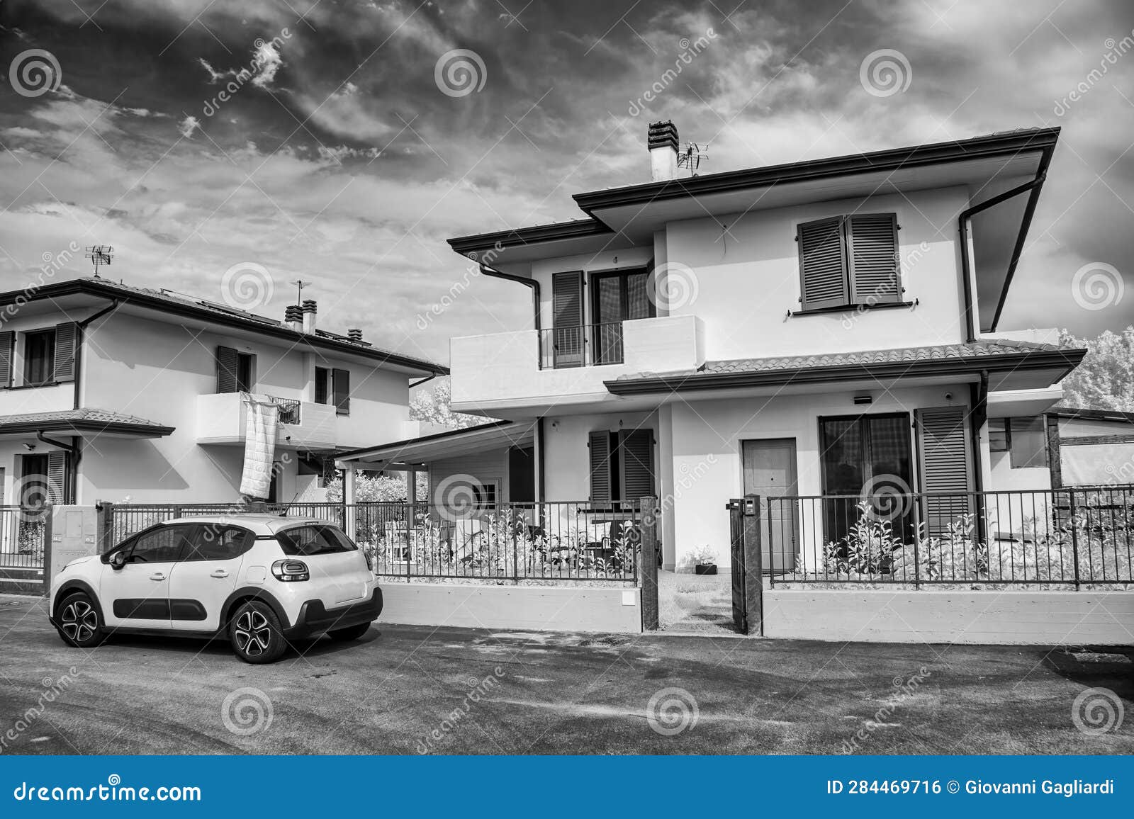 Infrared View of a Modern House Exterior Stock Photo - Image of ...