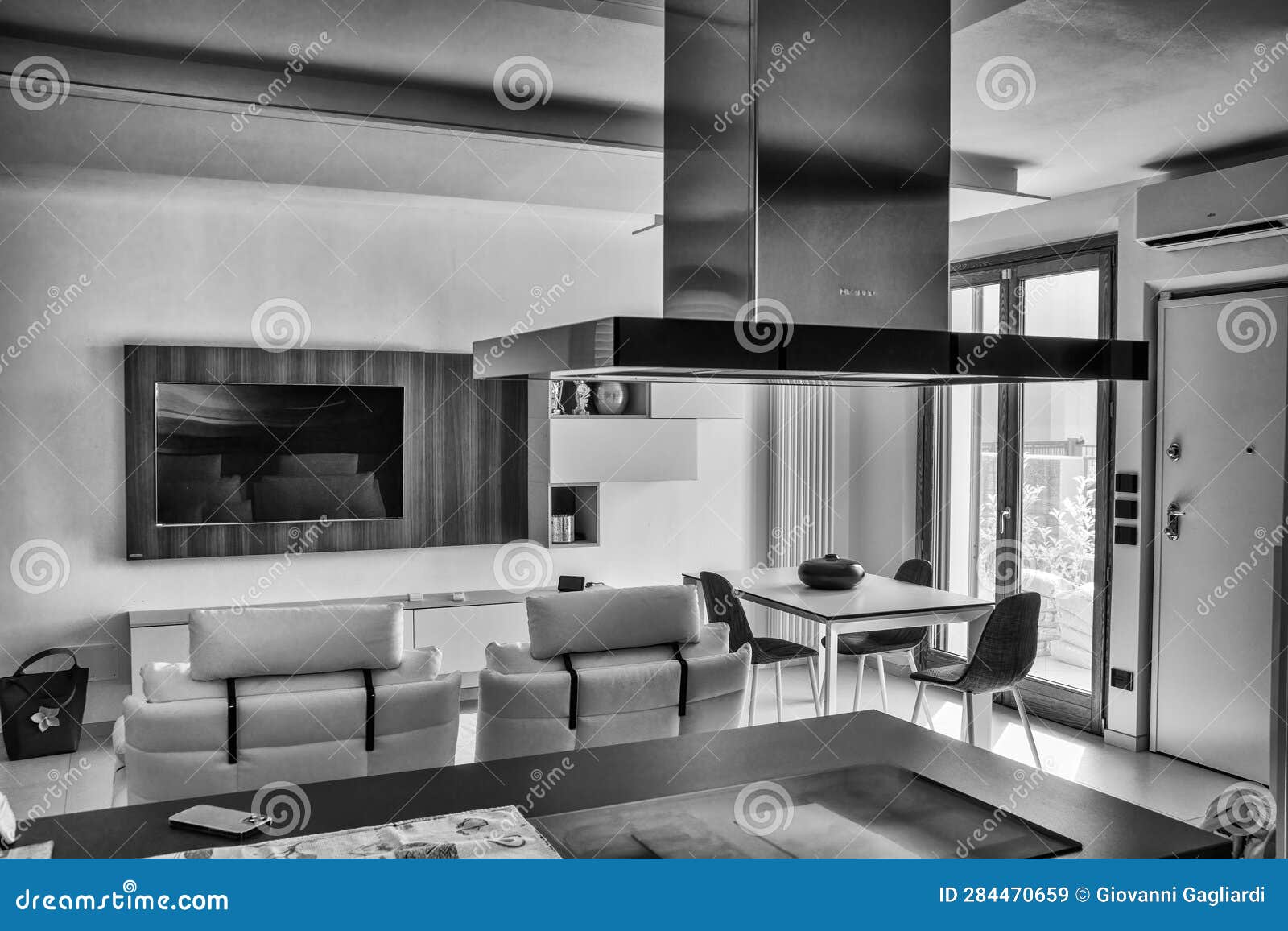 Infrared View of a Modern House Interior Stock Image - Image of black ...