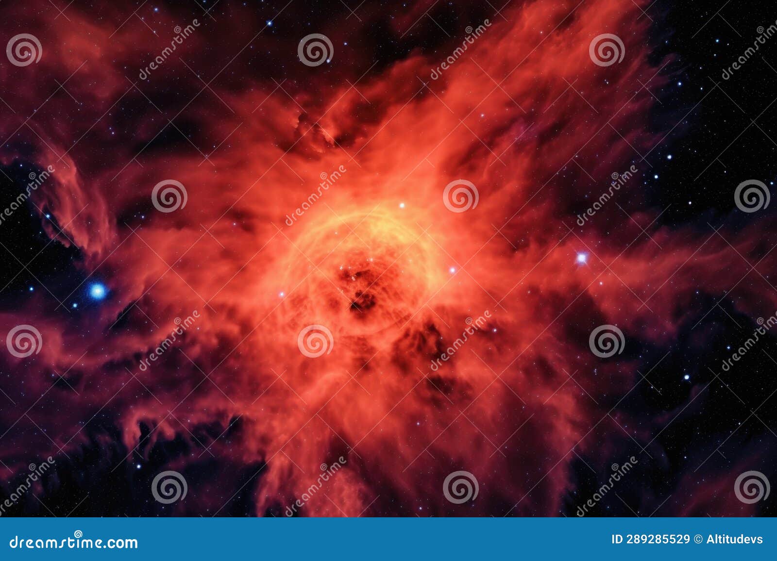 Infrared View of a Protostar in a Mesmerizing Nebula Stock Illustration ...