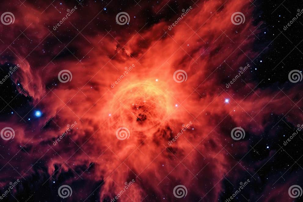 Infrared View of a Protostar in a Mesmerizing Nebula Stock Image ...