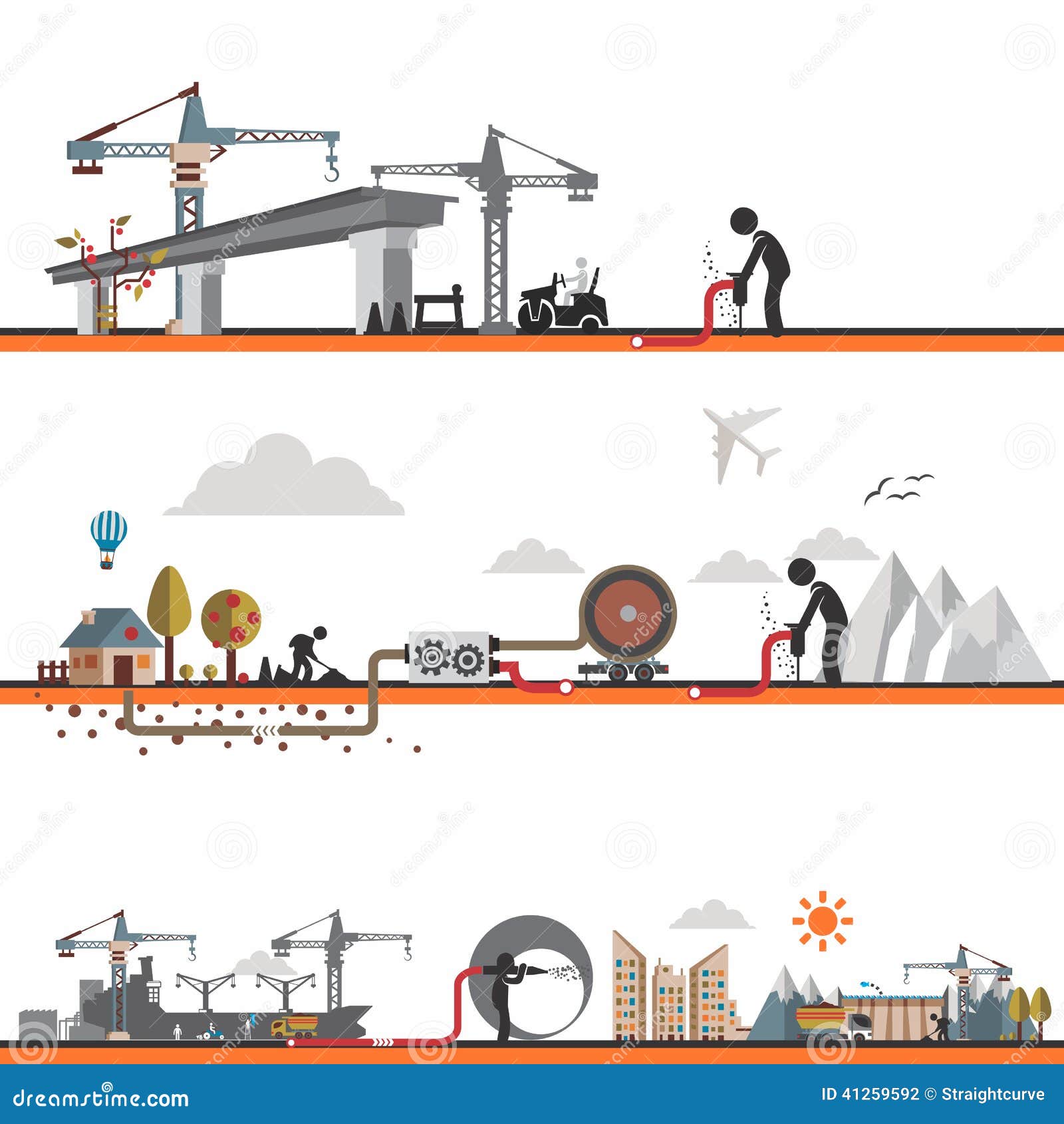 Infrastructural Development Stock Vector - Image: 41259592