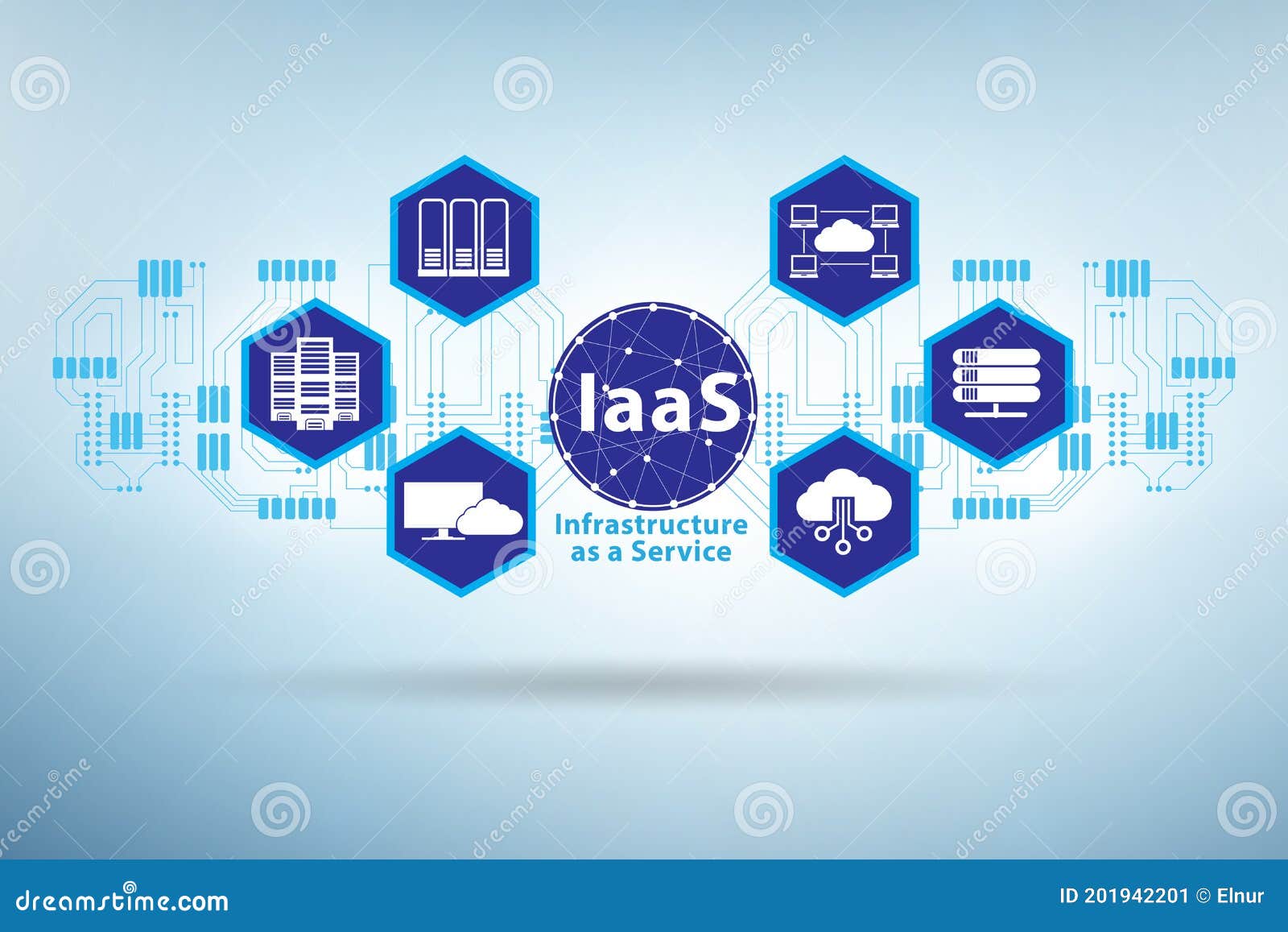Infrastructure As a Service Concept in Digital World Stock Illustration ...