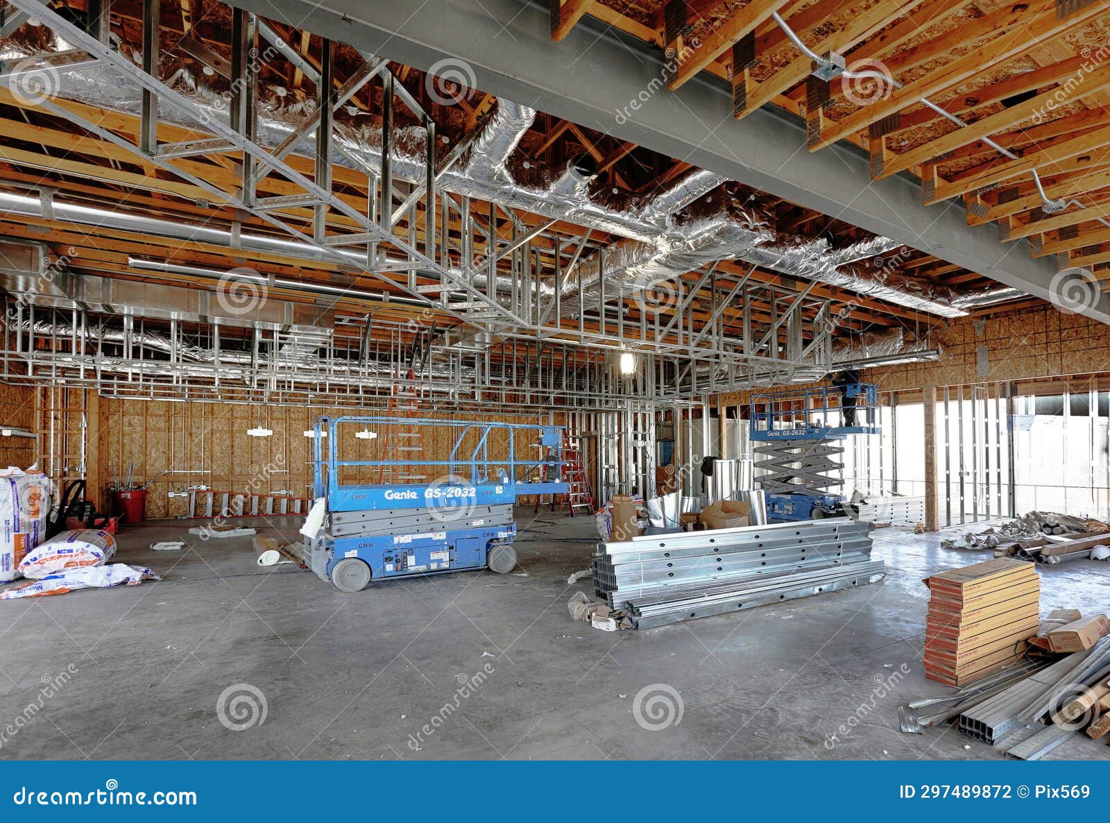 Infrastructure, Being Installed at a Construction Site. Editorial ...