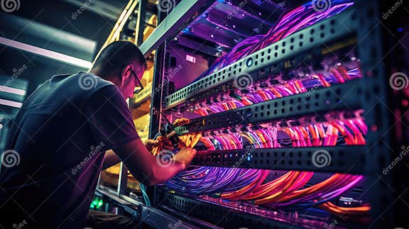 Infrastructure Cabling Solutions Stock Illustration - Illustration of ...