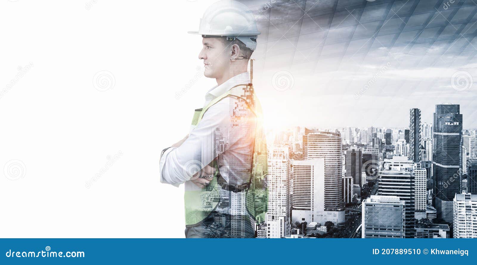 Infrastructure Construction Building and Engineering Futuristic Concept ...