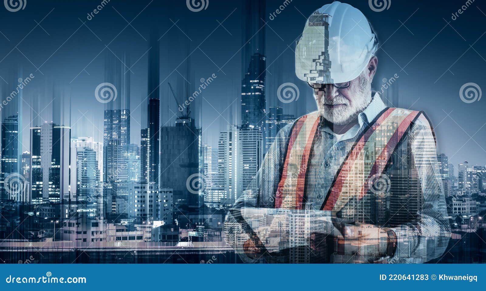 Infrastructure Construction Building and Engineering Futuristic Concept ...