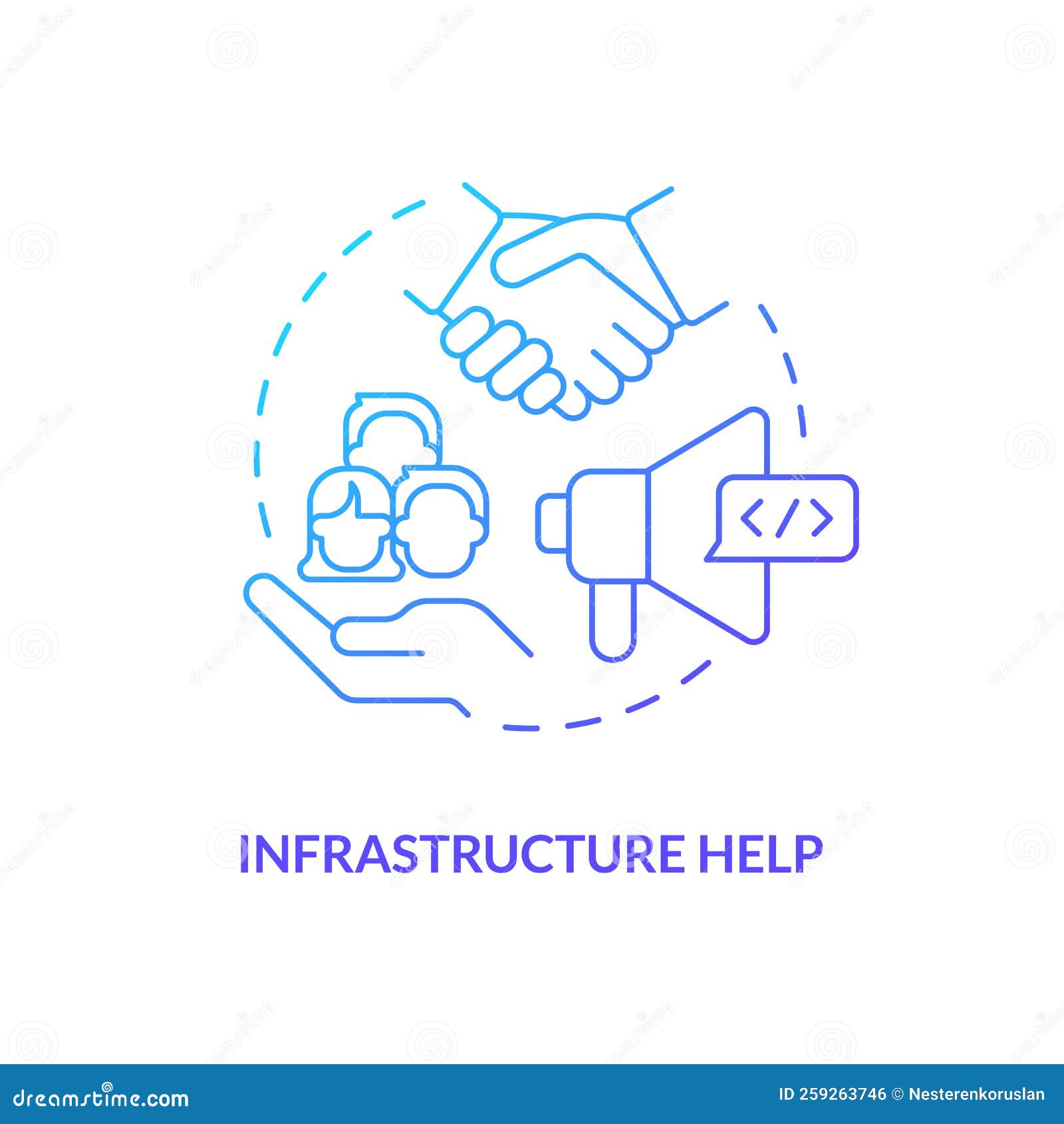 Infrastructure Help Blue Gradient Concept Icon Stock Vector ...