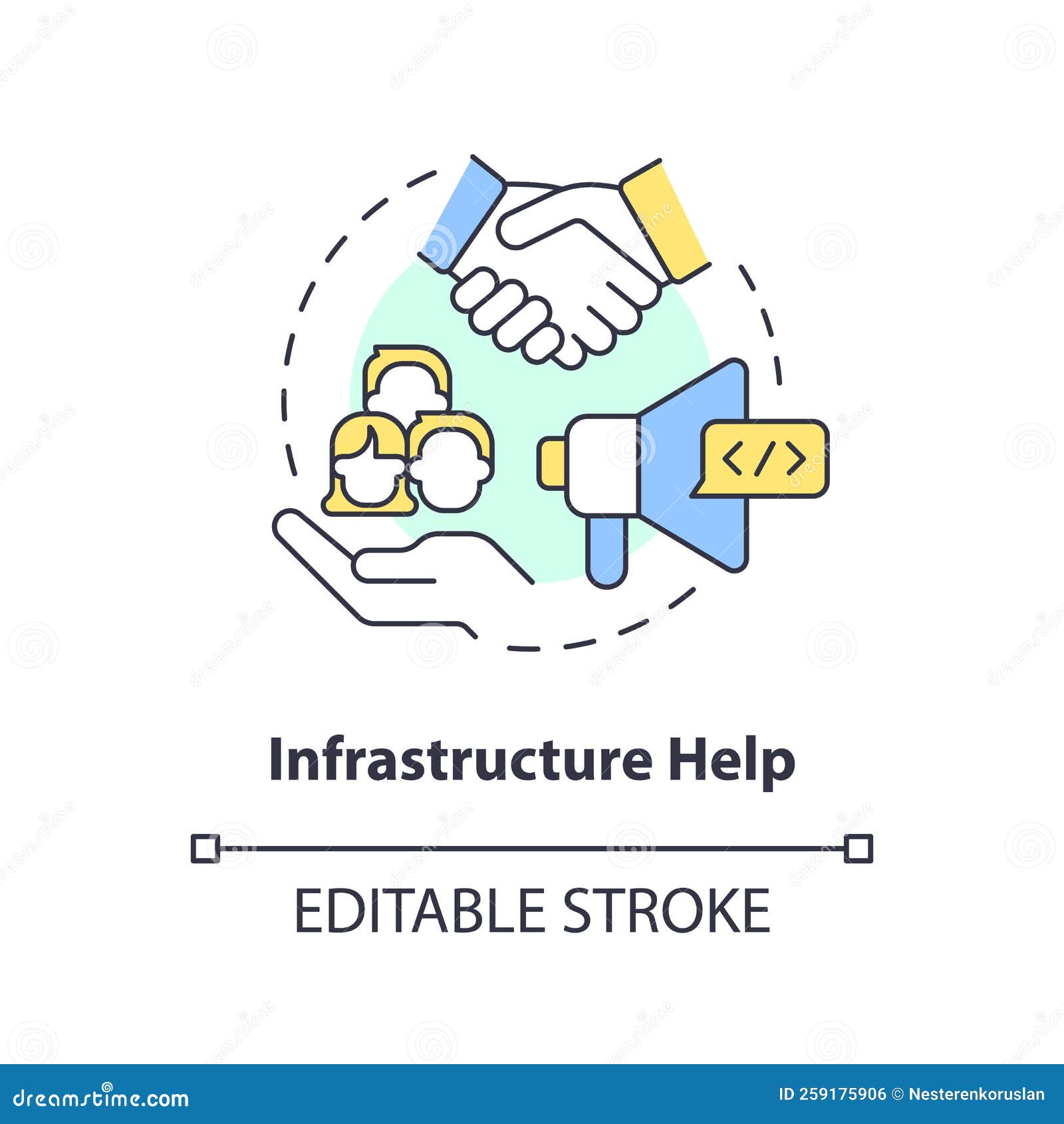 Infrastructure Help Concept Icon Stock Vector - Illustration of ...