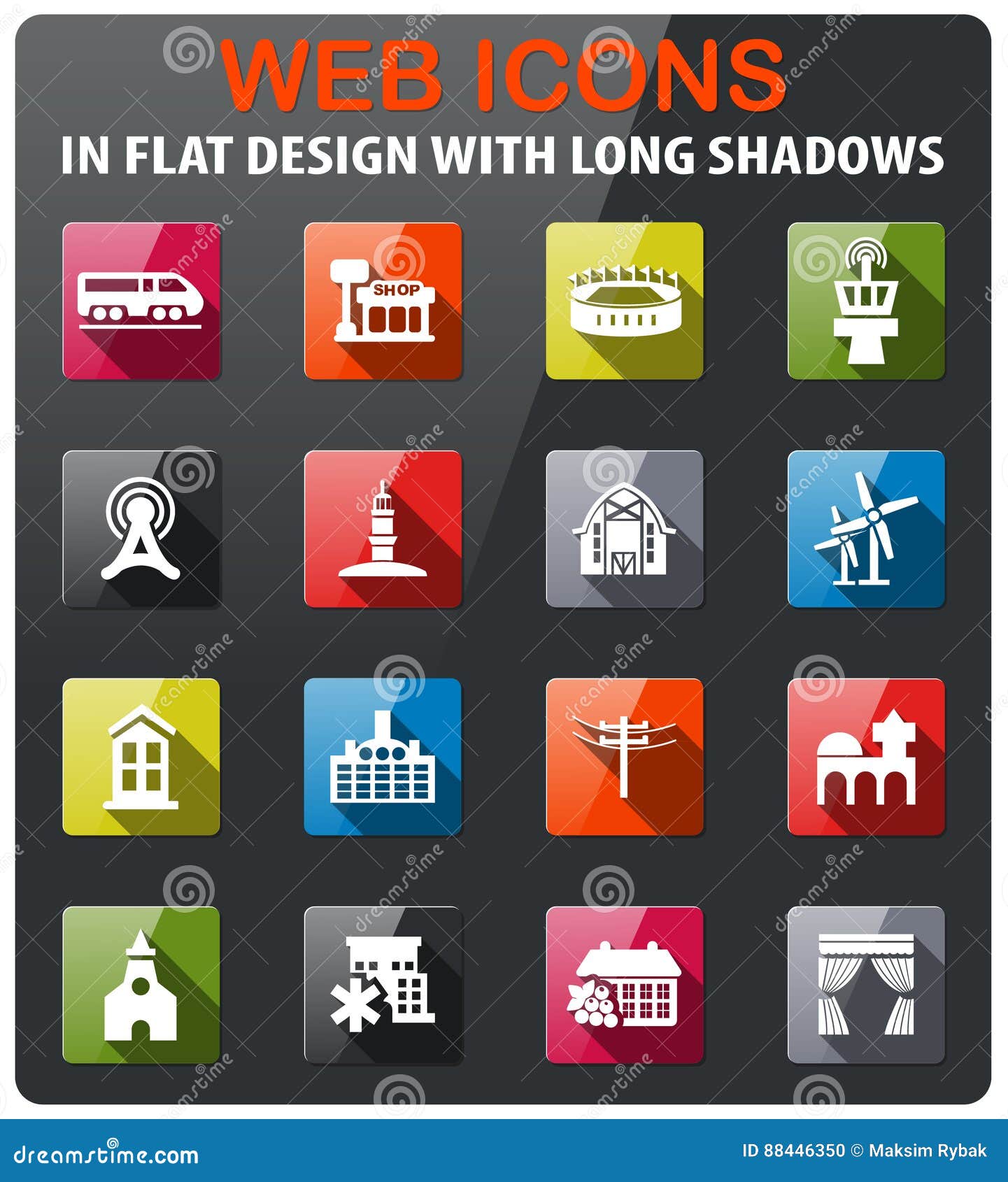 Infrastructure icon set stock illustration. Illustration of shop - 88446350