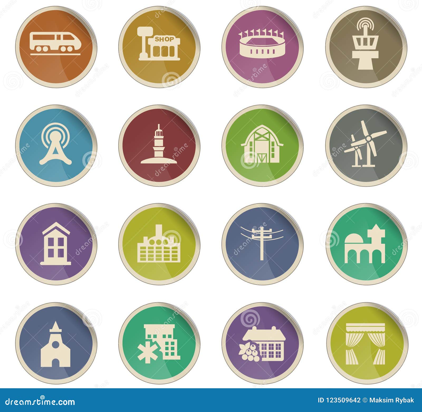 Infrastructure icon set stock vector. Illustration of icon - 123509642