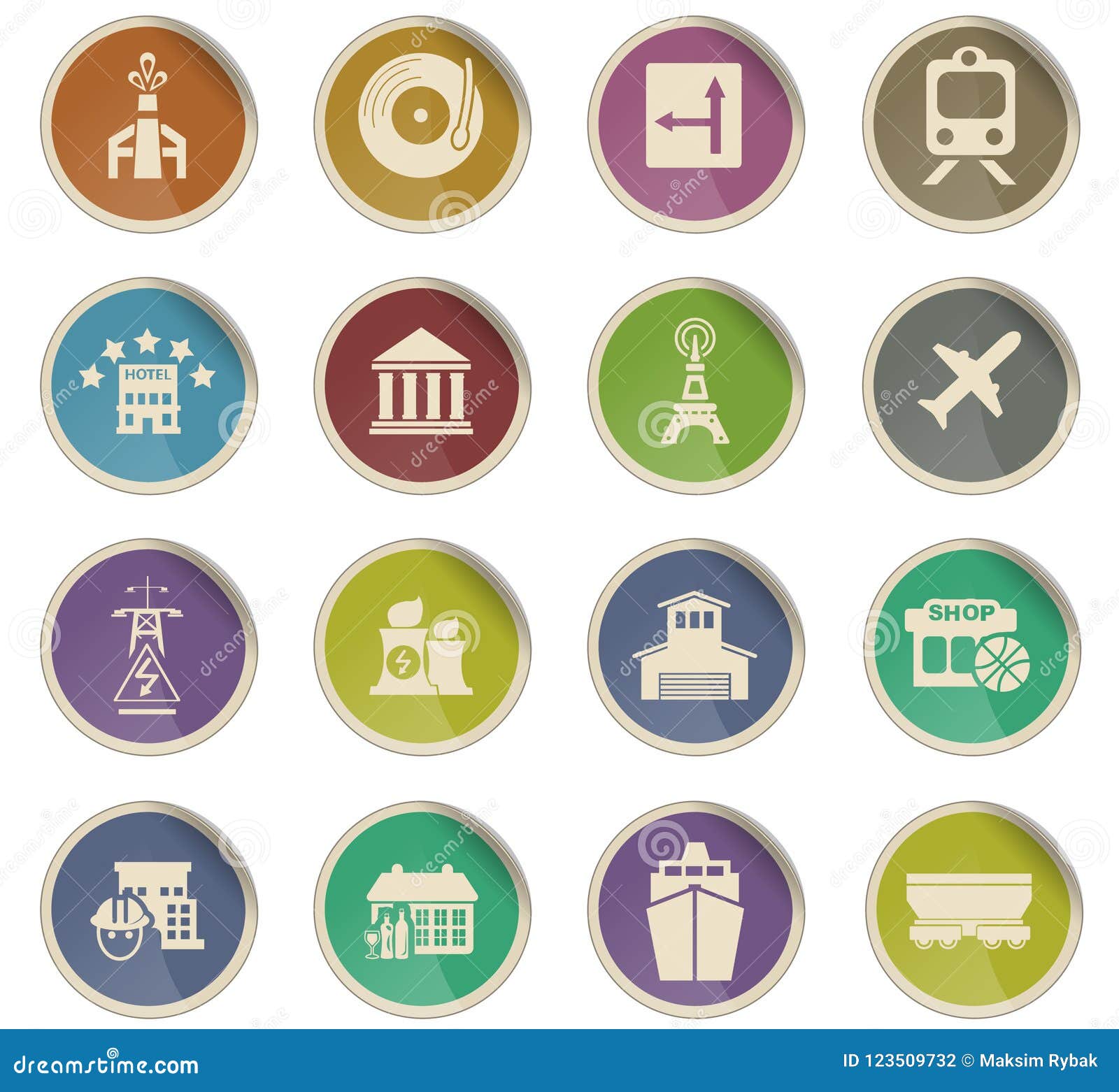 Infrastructure icon set stock vector. Illustration of airport - 123509732