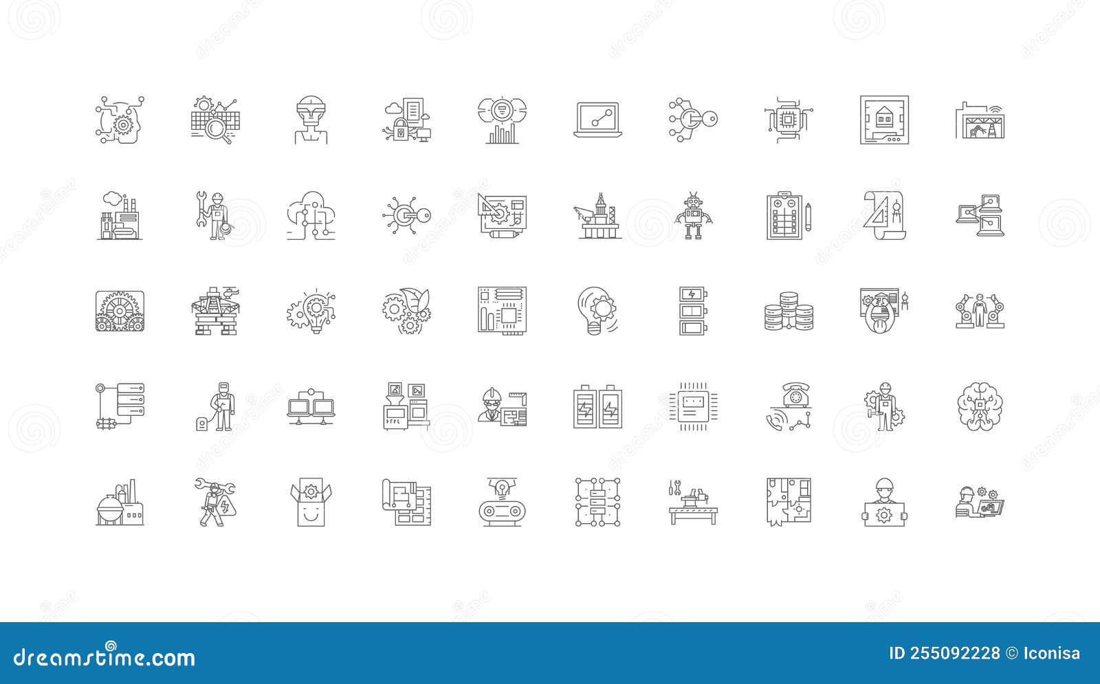Infrastructure Ideas, Linear Icons, Line Signs Set, Vector Collection ...