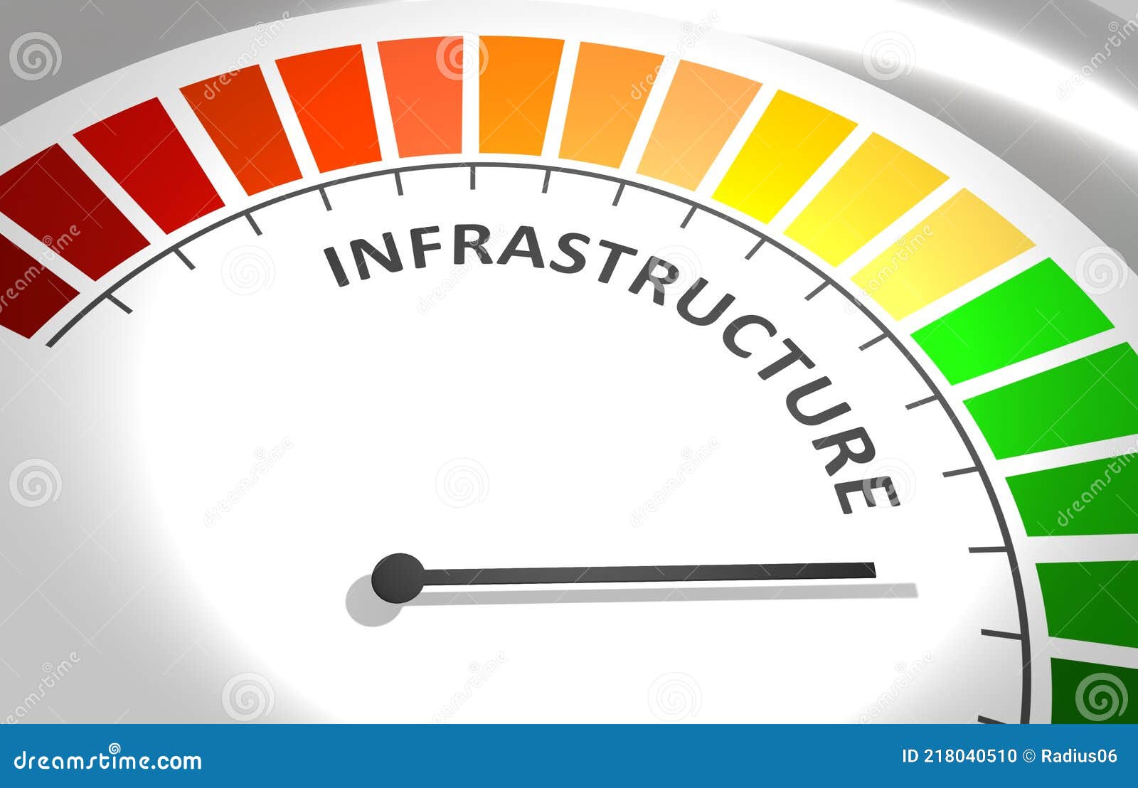 Infrastructure Level Meter. Economy and Financial Concept. 3D ...