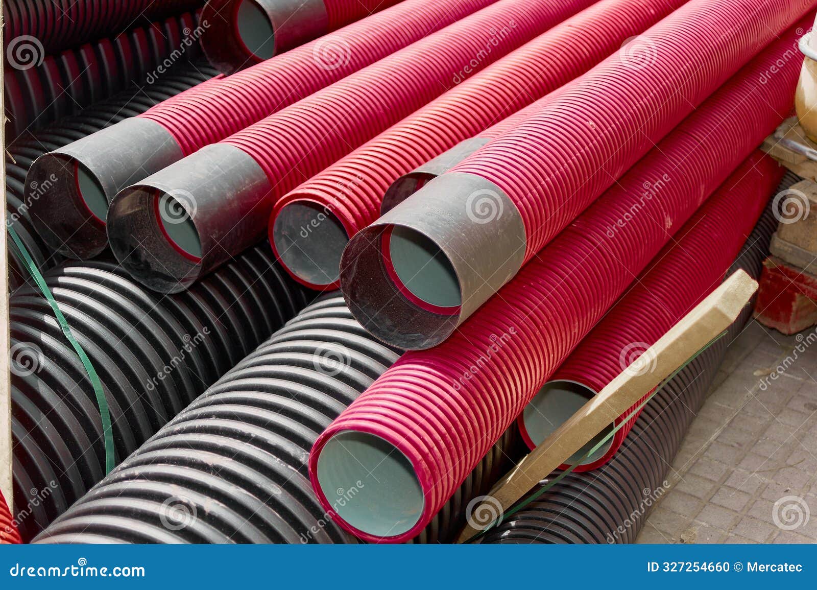 Infrastructure in Progress: Stacked Pipes Stock Photo - Image of ...