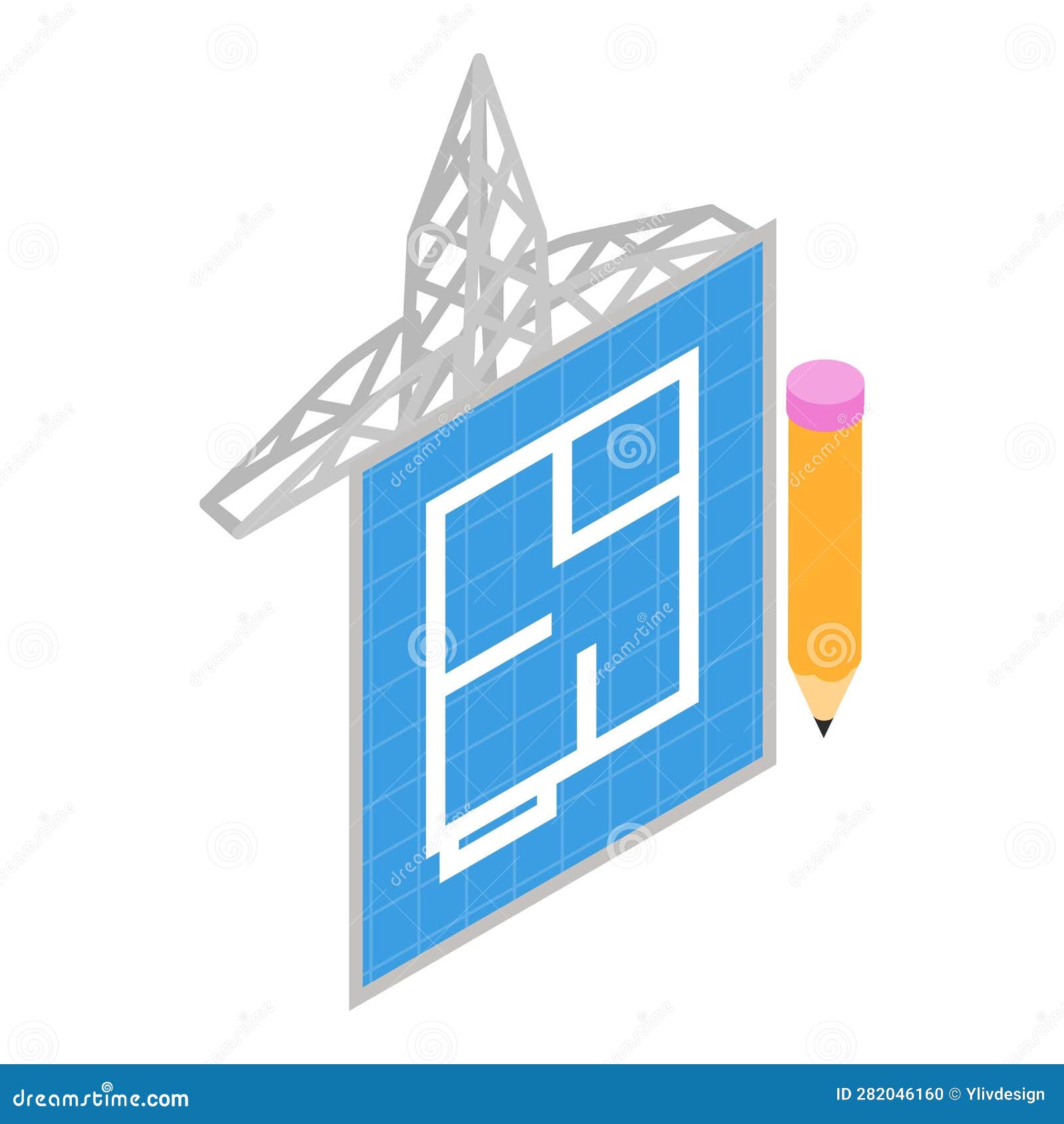 Infrastructure Project Icon Isometric Vector. Power Line Pylon ...