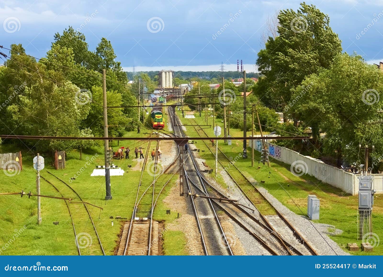 Infrastructure on Railroad Branching Stock Image - Image of outdoors ...