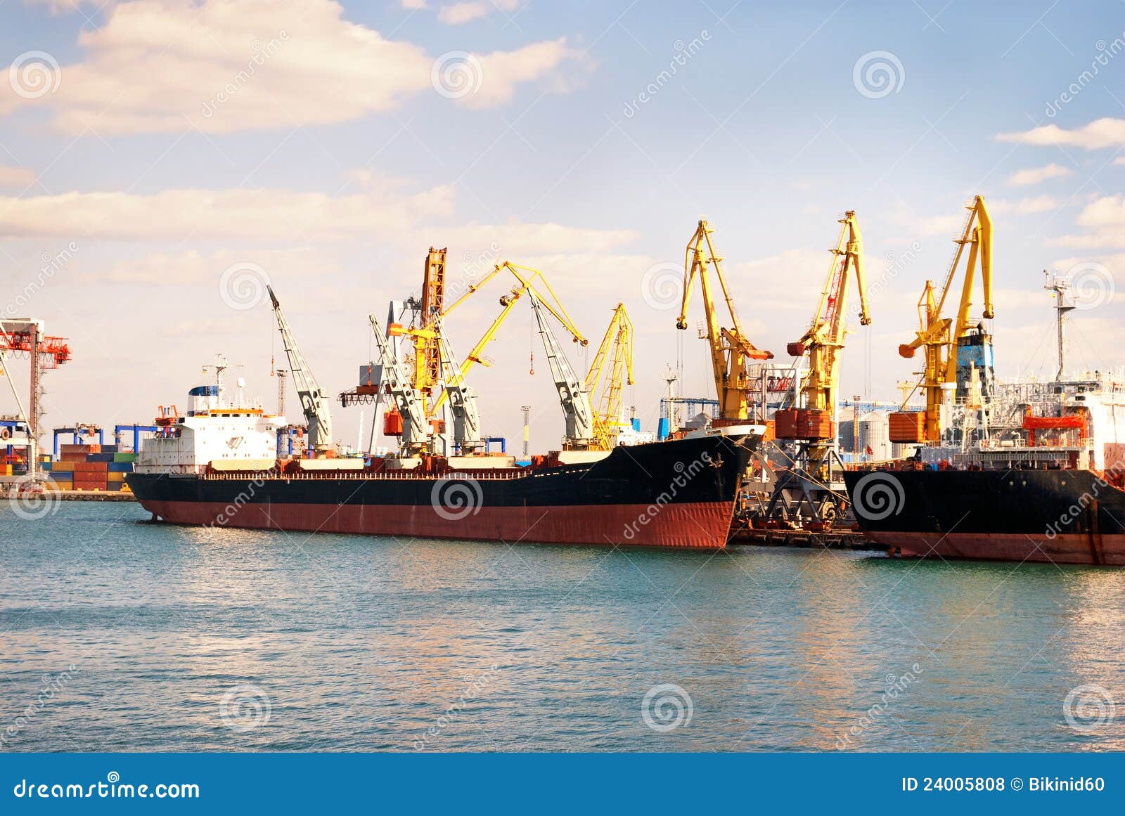 Infrastructure of seaport. stock photo. Image of coast - 24005808