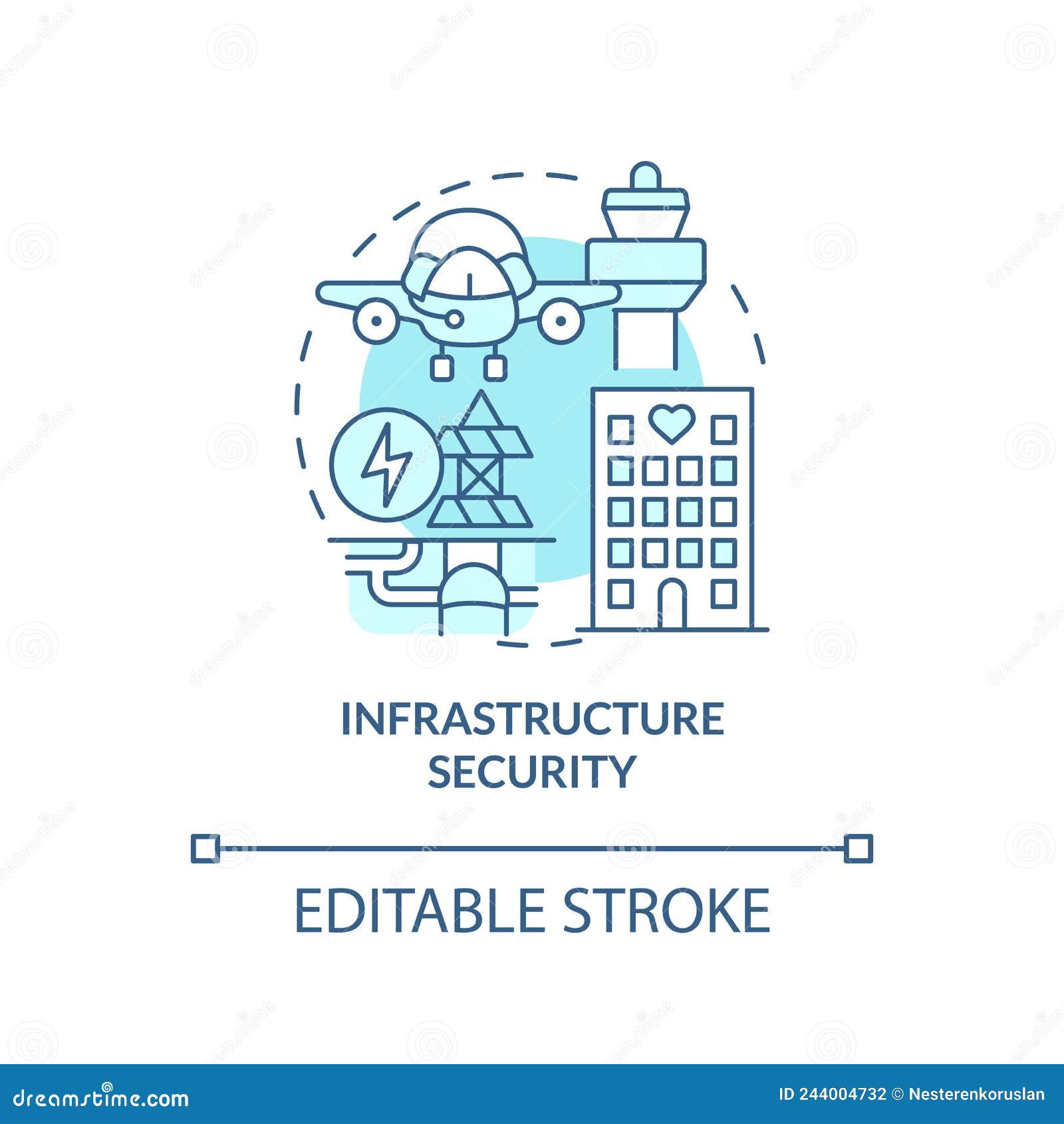 Infrastructure Security Turquoise Concept Icon Stock Vector ...