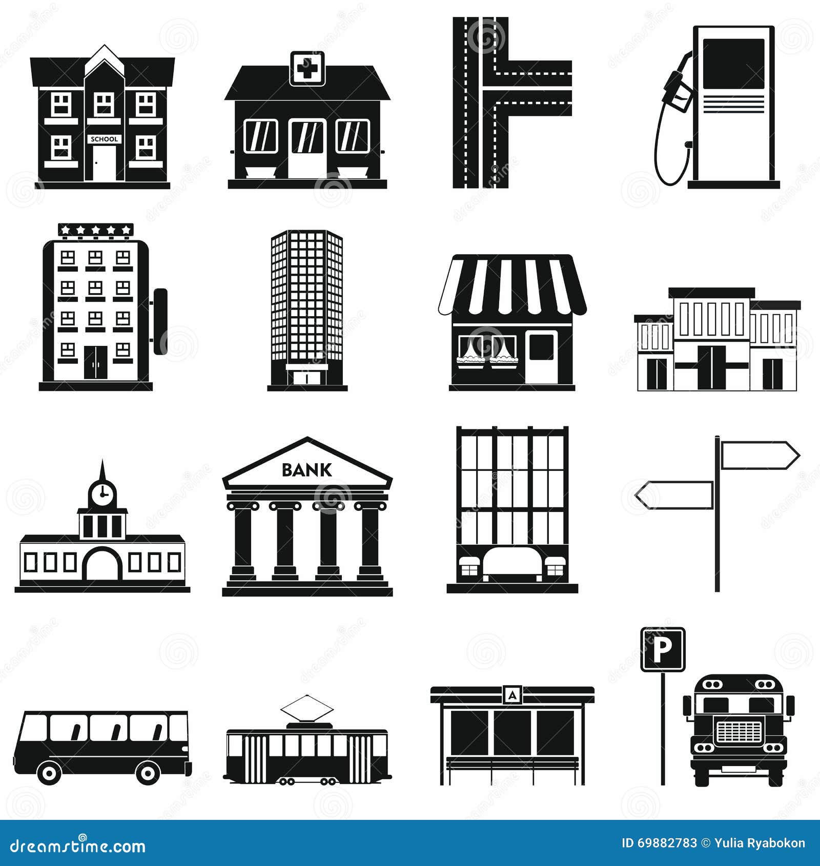 Infrastructure set icons stock vector. Illustration of isolated - 69882783
