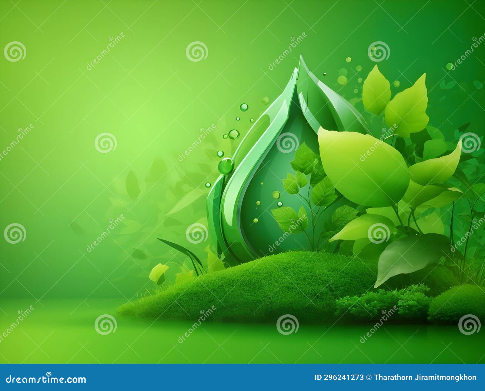 Eco Elegance: Refreshing Green Background for Eco-conscious Decor Stock ...