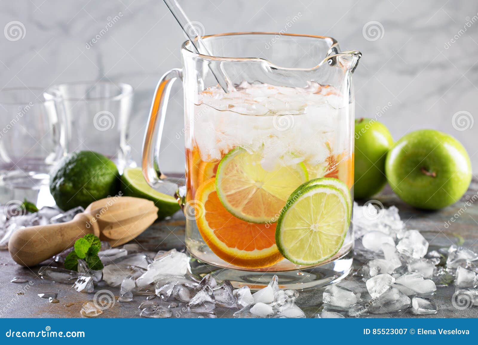 Infused Water with Citrus Fruits Stock Image - Image of mason, glass ...