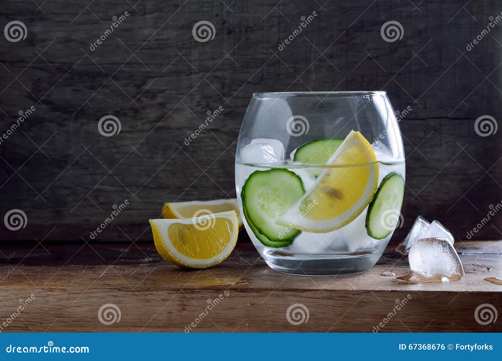 Infused water with ice stock photo. Image of lemonade - 67368676