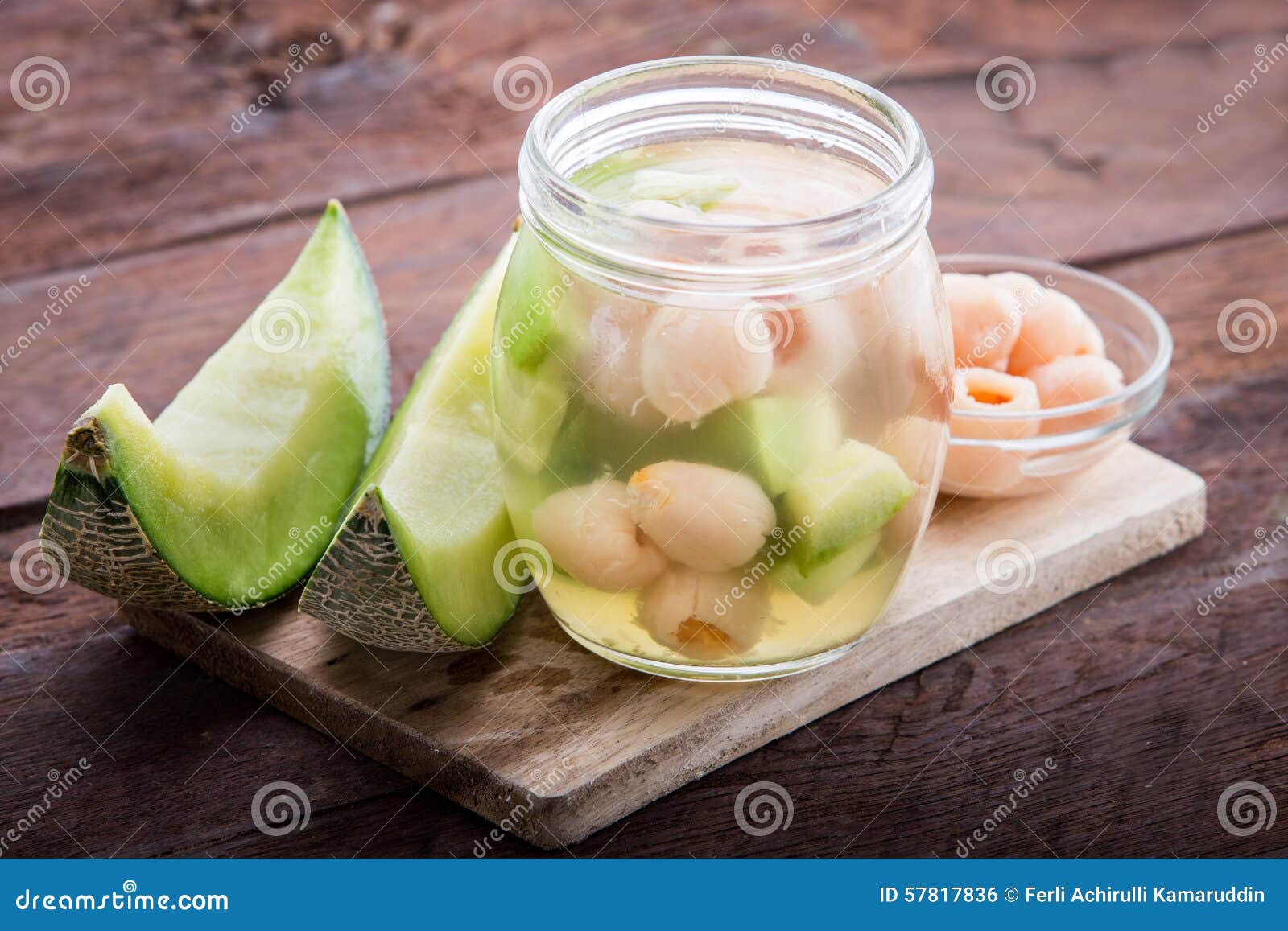 Infused Water Mix of Melon and Lychees Stock Photo - Image of fresh ...