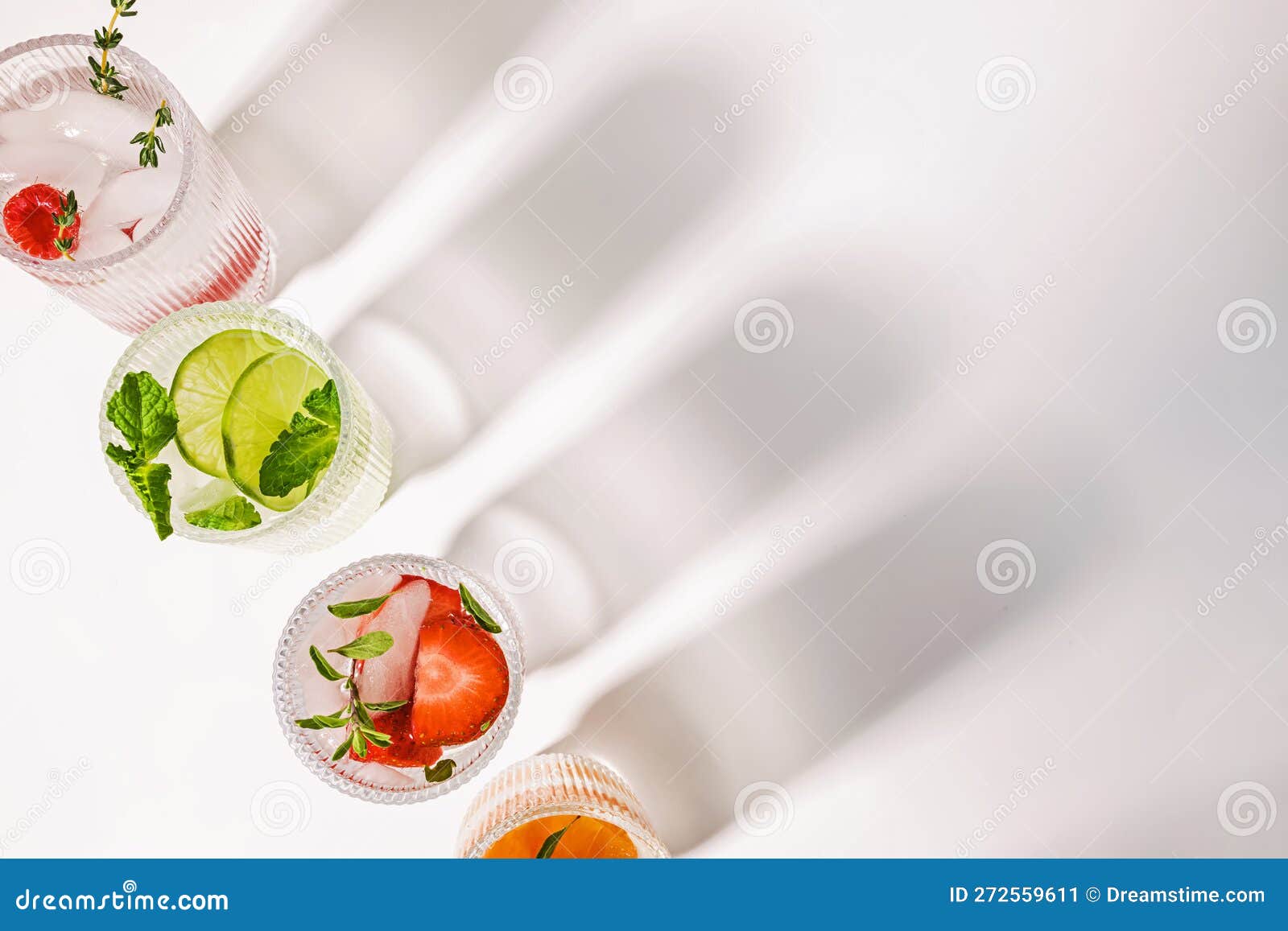 Infused Waters with Different Flavors, Summer Refreshing Drinks Stock ...