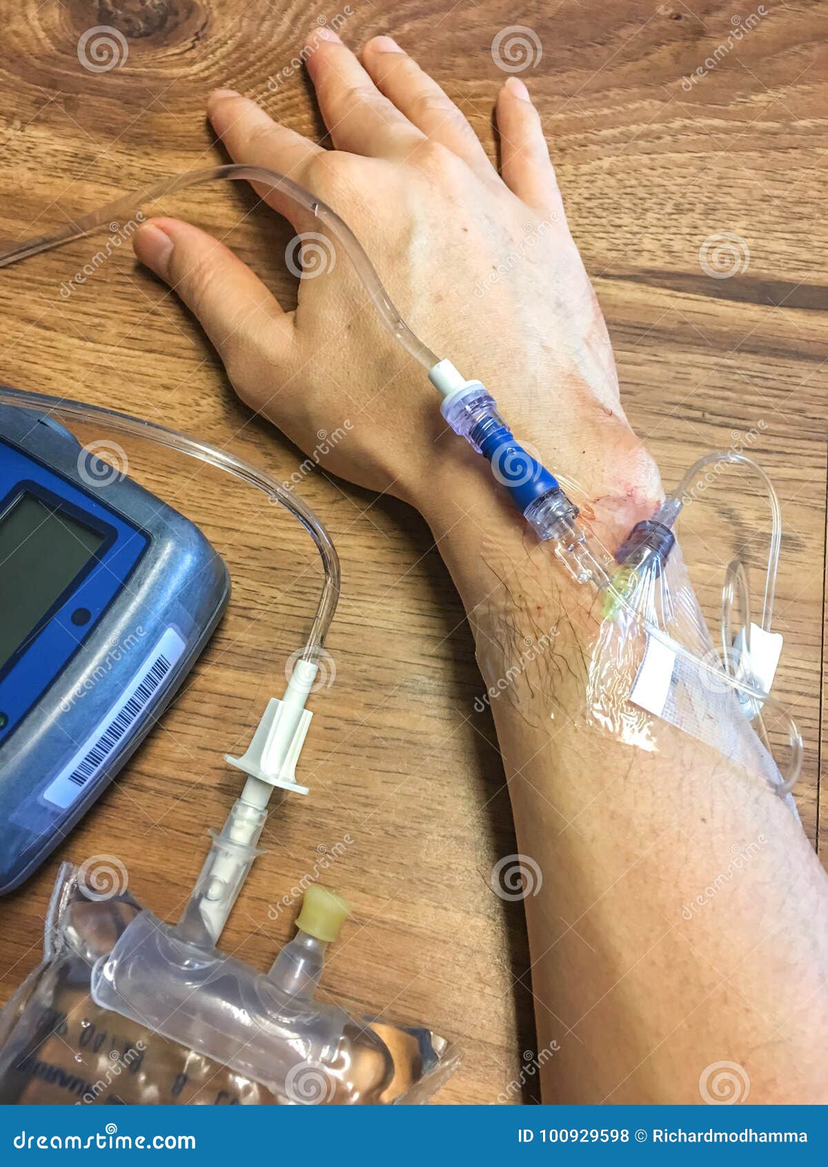 Infusion or IV injection. stock photo. Image of care - 100929598