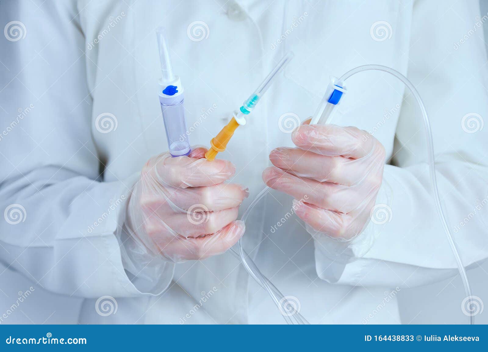 Infusion System with a Needle for a Dropper in the Hands of a Nurse ...