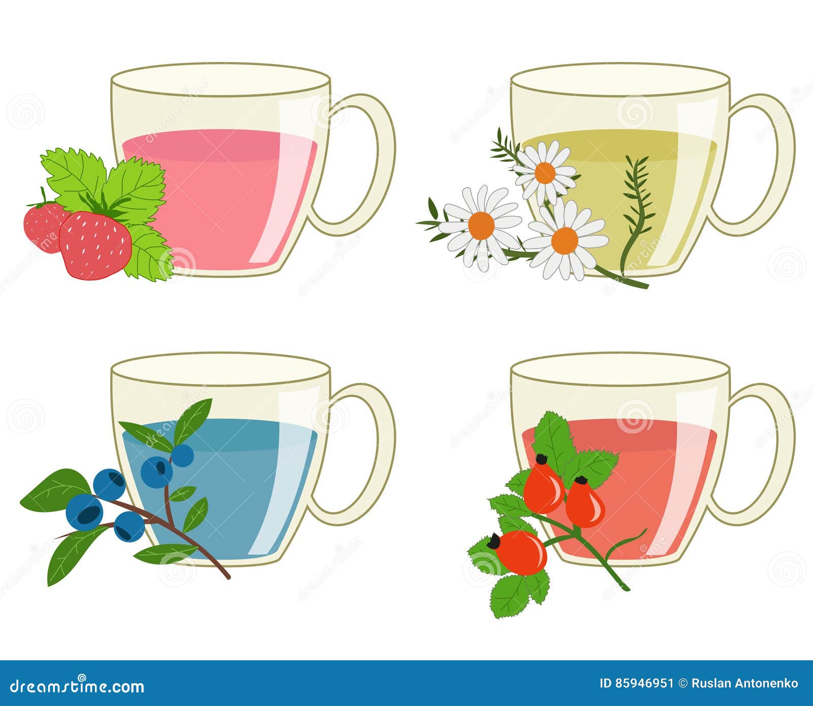 Infusiones de hierbas ilustración del vector. Ilustración de fruta ...