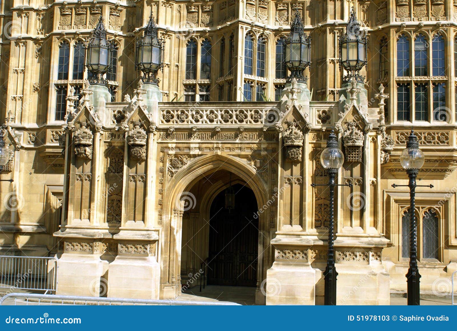 Ingang, Paleis Van Westminster, Londen, Engeland Stock Afbeelding - Image of londen, lamp: 51978103