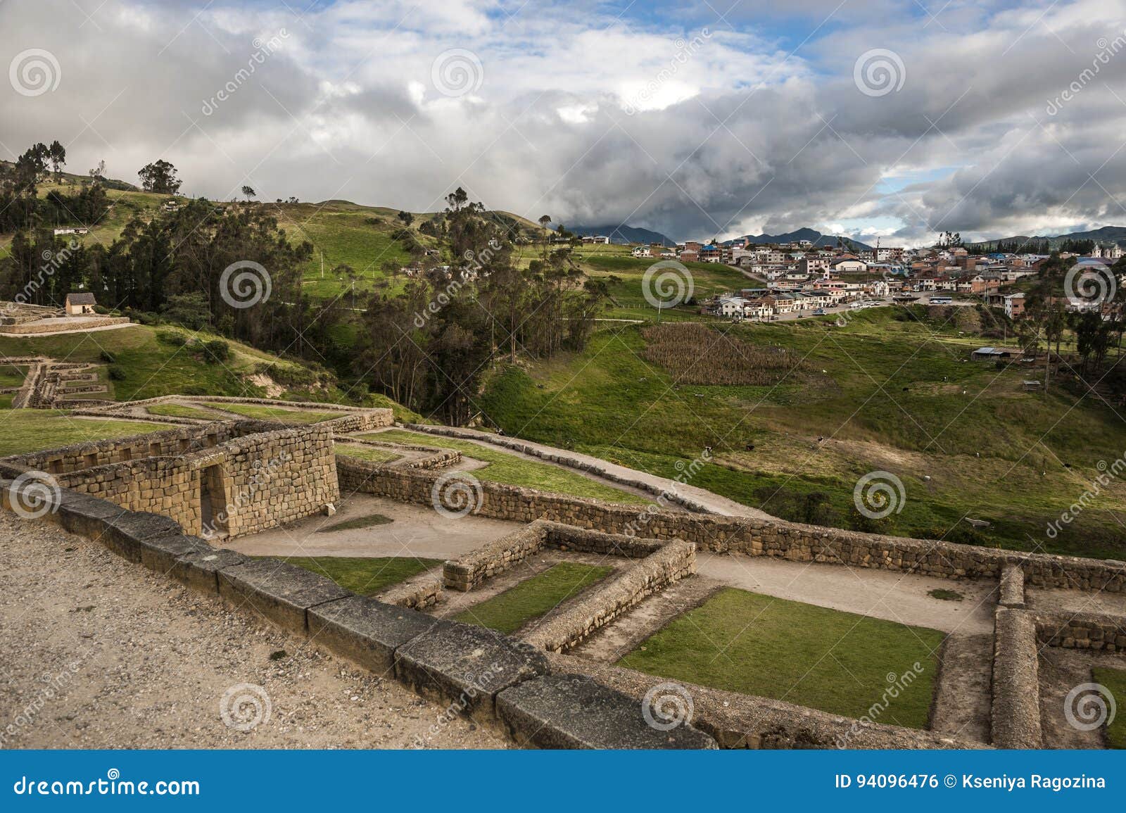 Ingapirca, Inca Wall and Town, Ecuador Stock Photo - Image of latin ...
