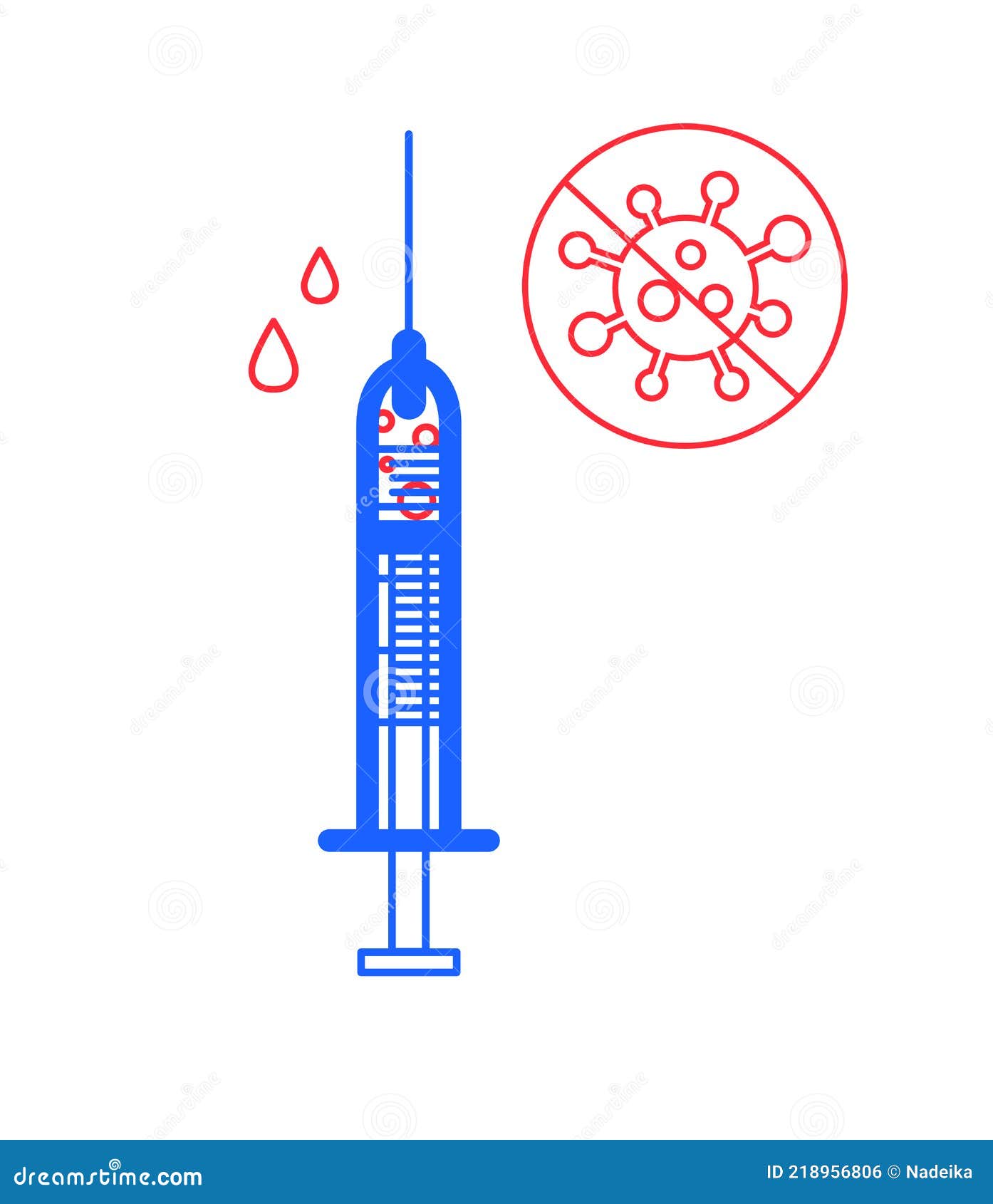 Vaccination icon stock vector. Illustration of injection - 218956806