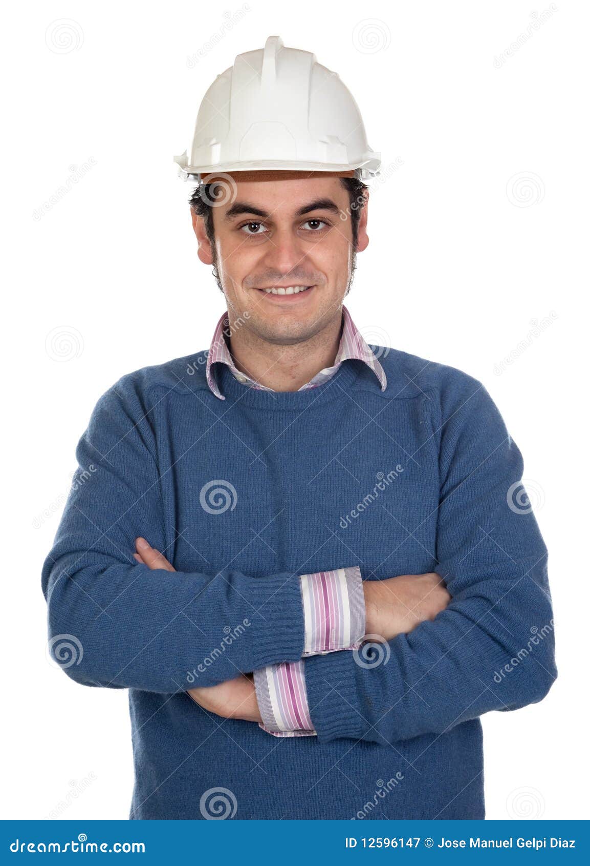 Ingeniero Con El Casco Blanco Imagen de archivo - Imagen de industria ...
