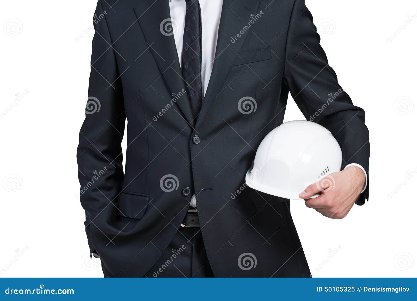 Ingeniero Con El Casco Blanco Imagen de archivo - Imagen de proyecto ...