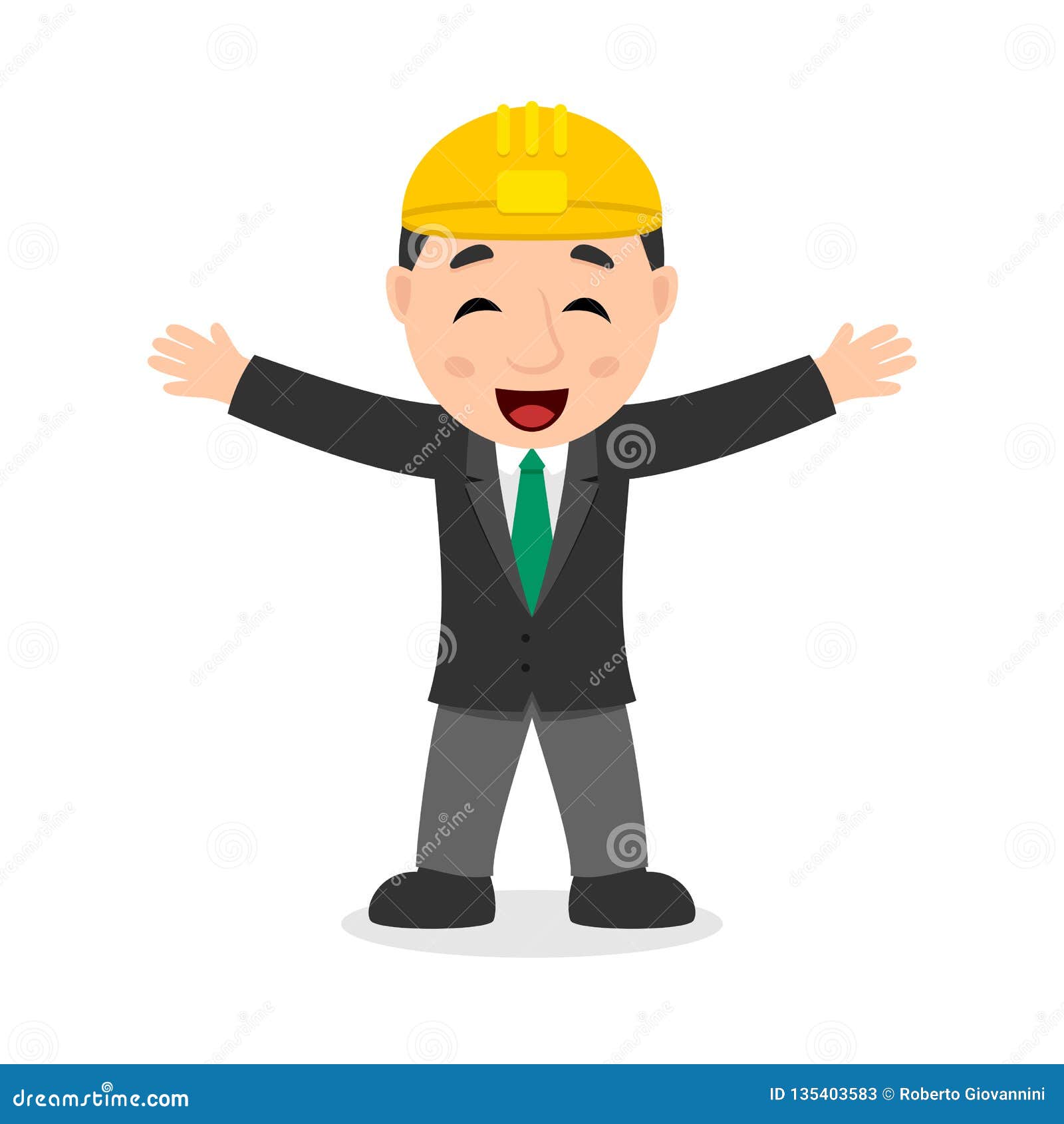 Ingeniero De Risa Cartoon Character Ilustración del Vector ...