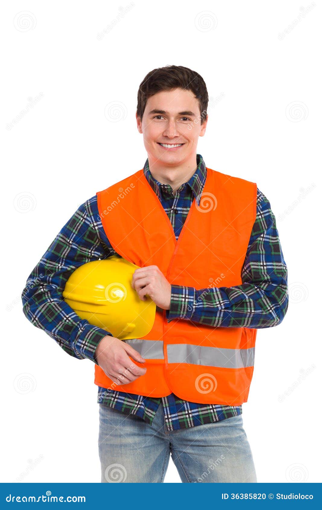 Ingeniero Que Lleva La Ropa Reflexiva. Foto de archivo - Imagen de ...