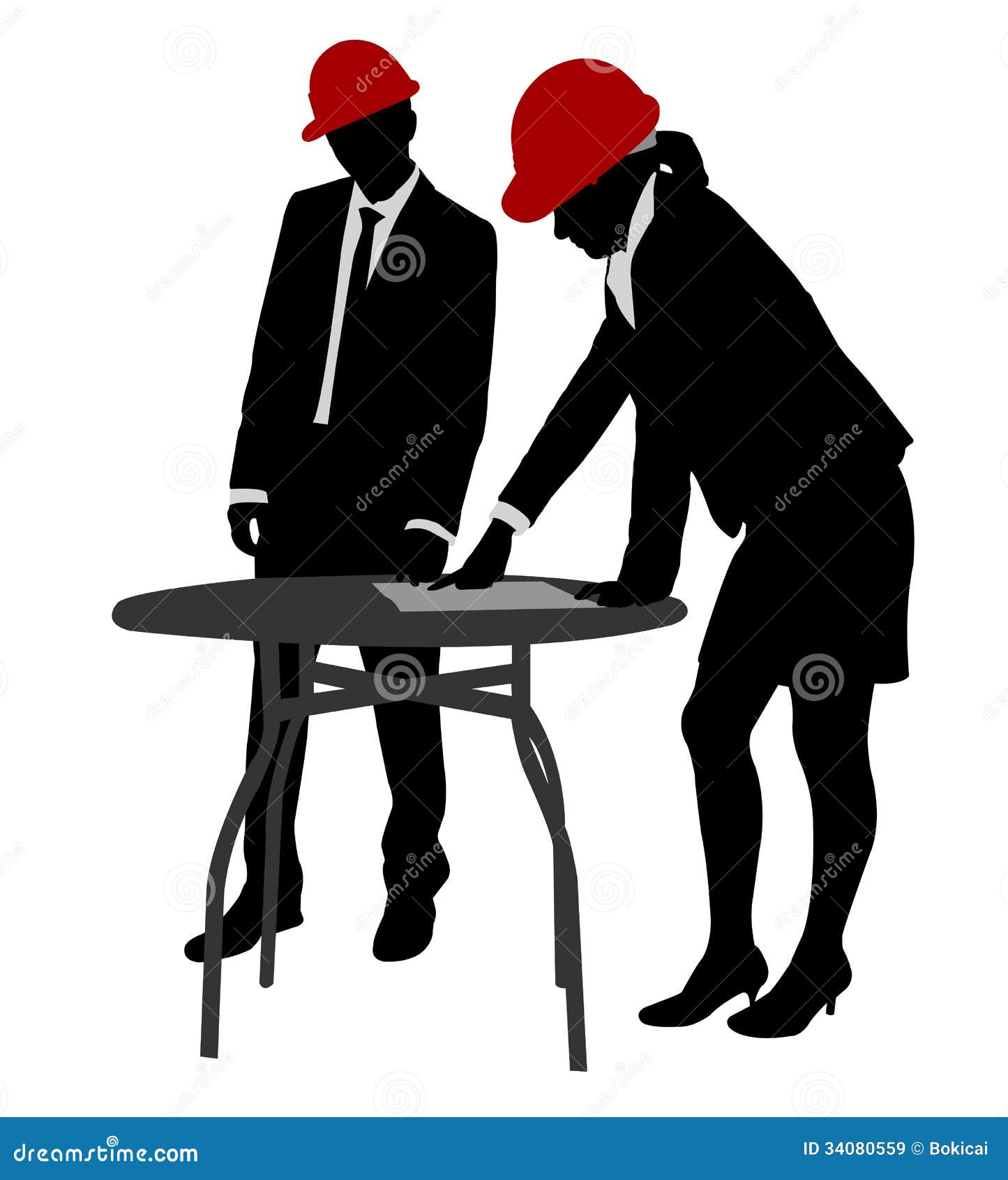 Ingenieros Que Trabajan Siluetas Ilustración del Vector - Ilustración ...