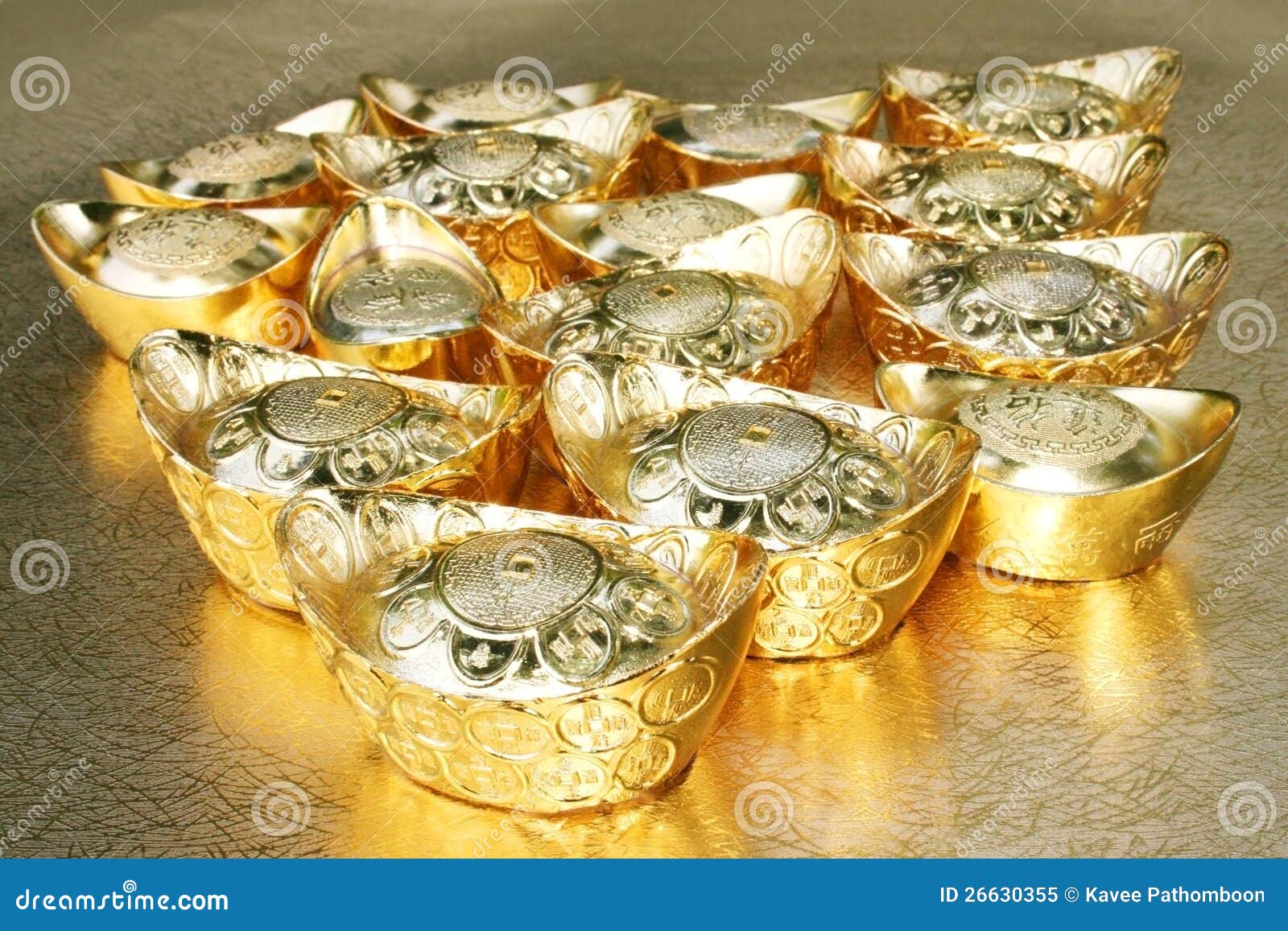 Chinese Golden Ingot stock image. Image of golden, economy - 26630355