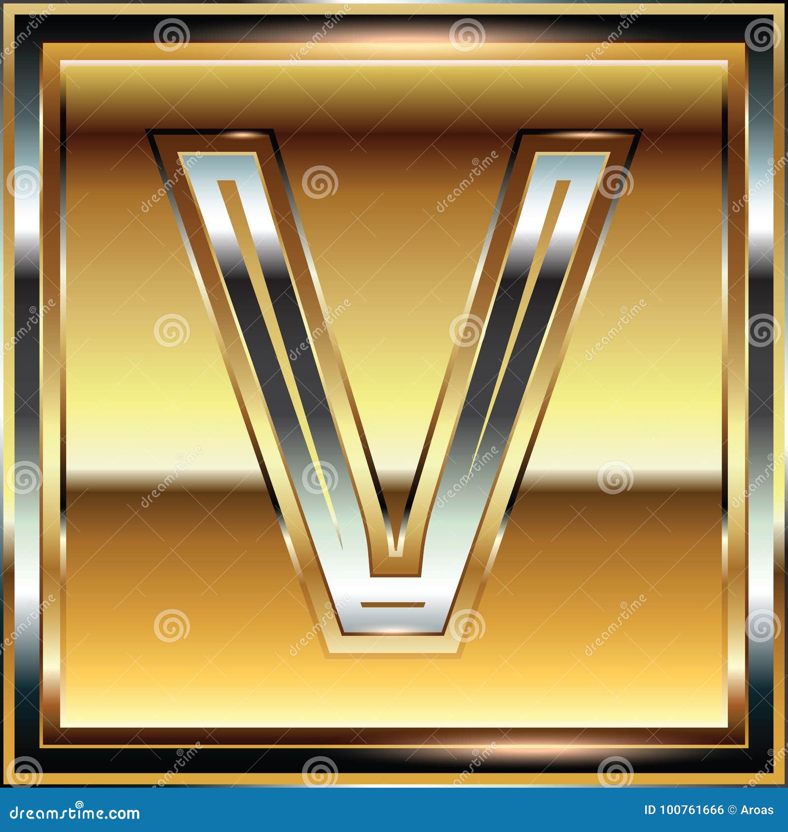 Ingot Font Illustration Letter V Stock Vector - Illustration of ...