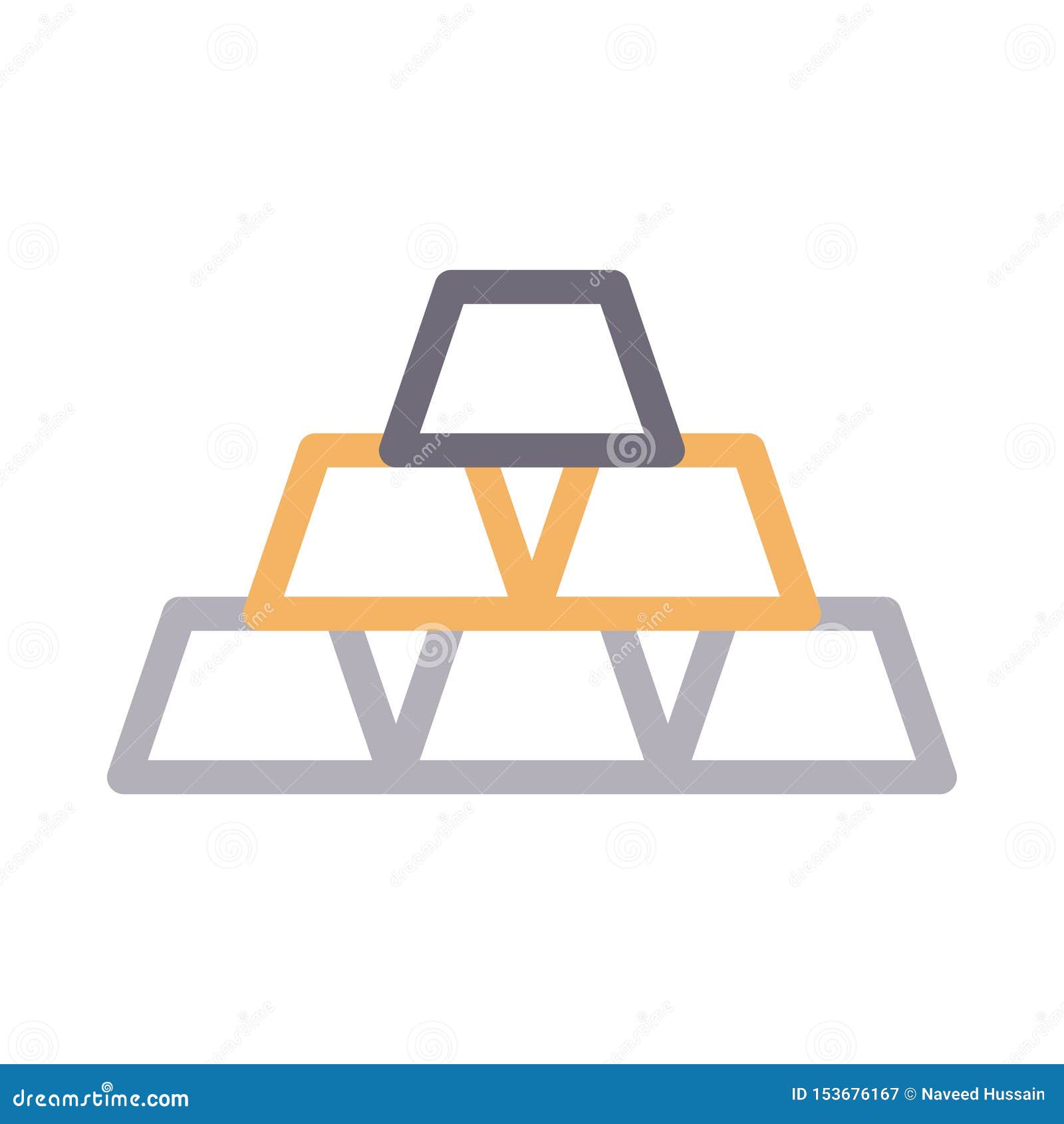 Ingot Colour Line Vector Icon Stock Vector - Illustration of metal ...