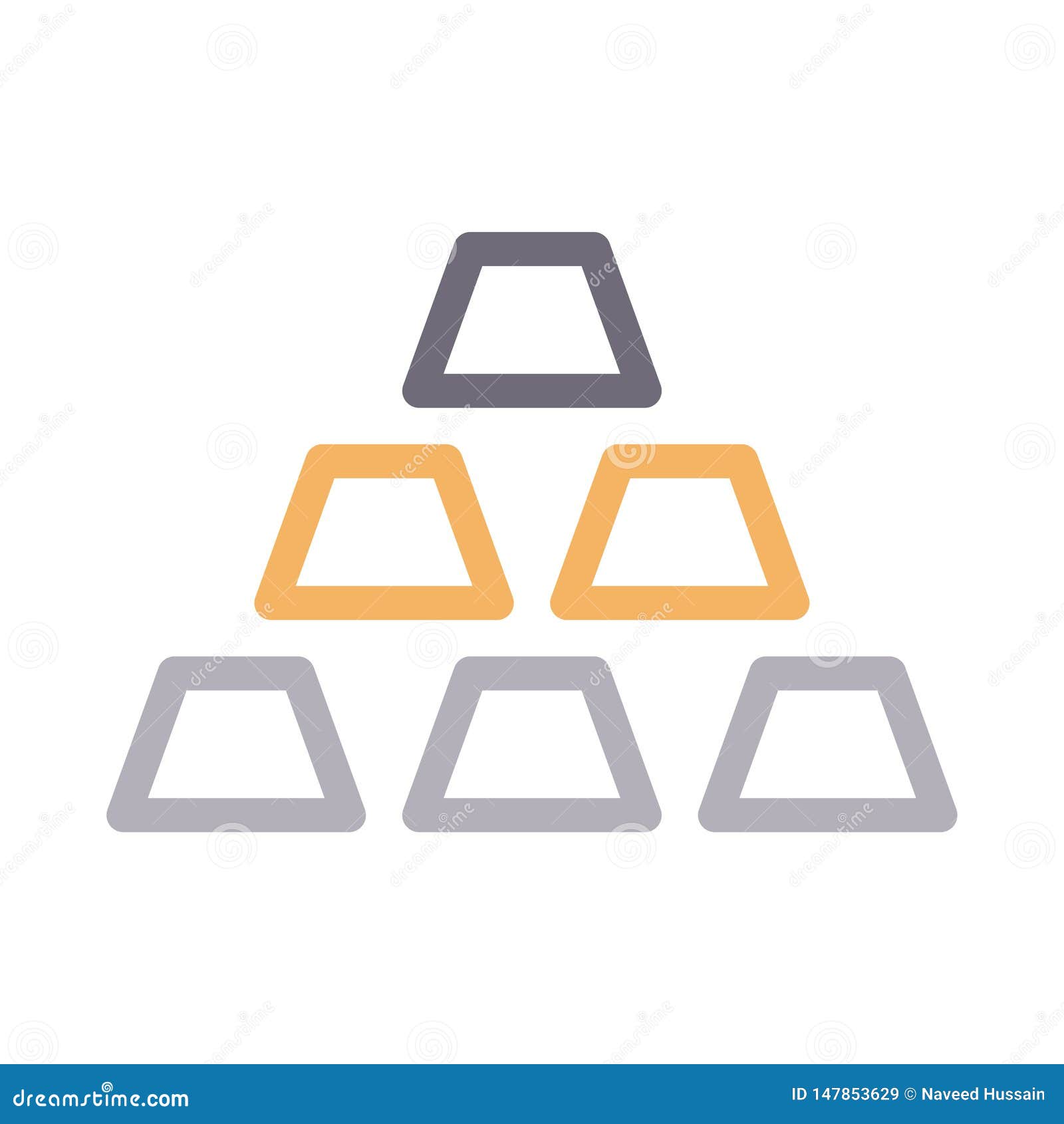 Ingot Thin Color Line Vector Icon Stock Vector - Illustration of design ...